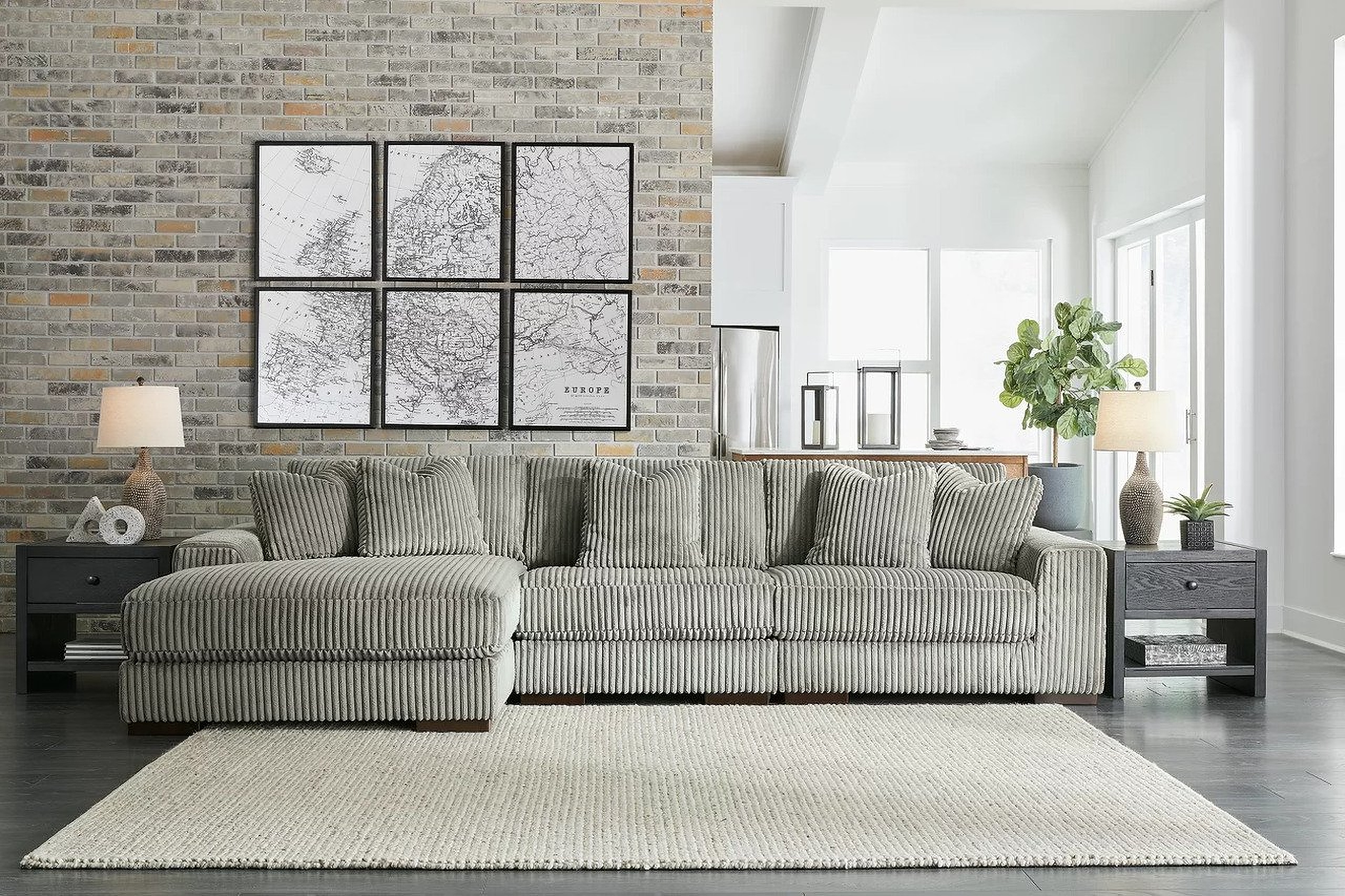 Lindyn 3-Piece LAF Sectional With Chaise In Fog by Ashley Furniture ...