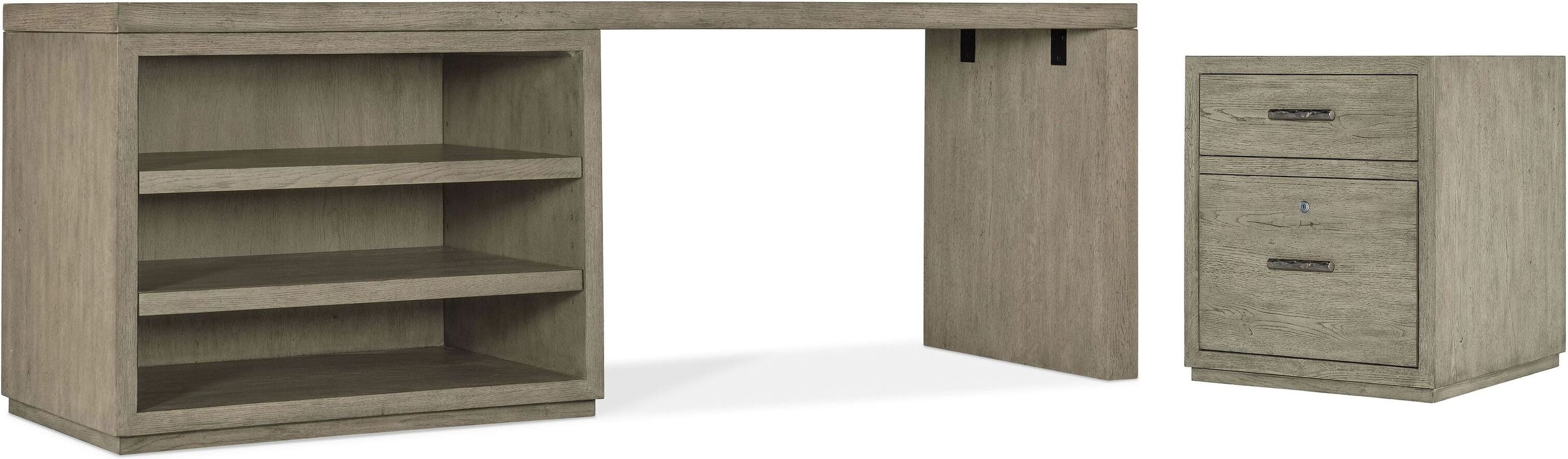 Linville Falls Medium Wood 84 Inch Home Office Set with Open Desk ...