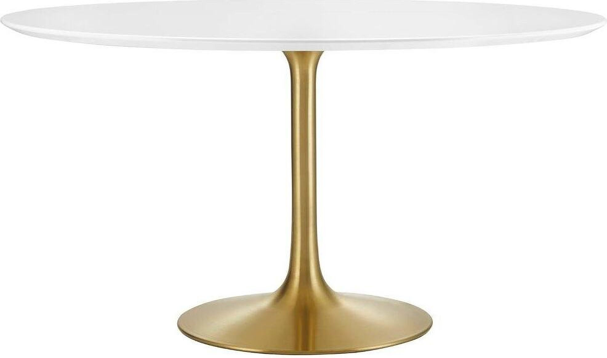 Lippa 54 Inch Round Wood Dining Table In Gold White by Modway ...