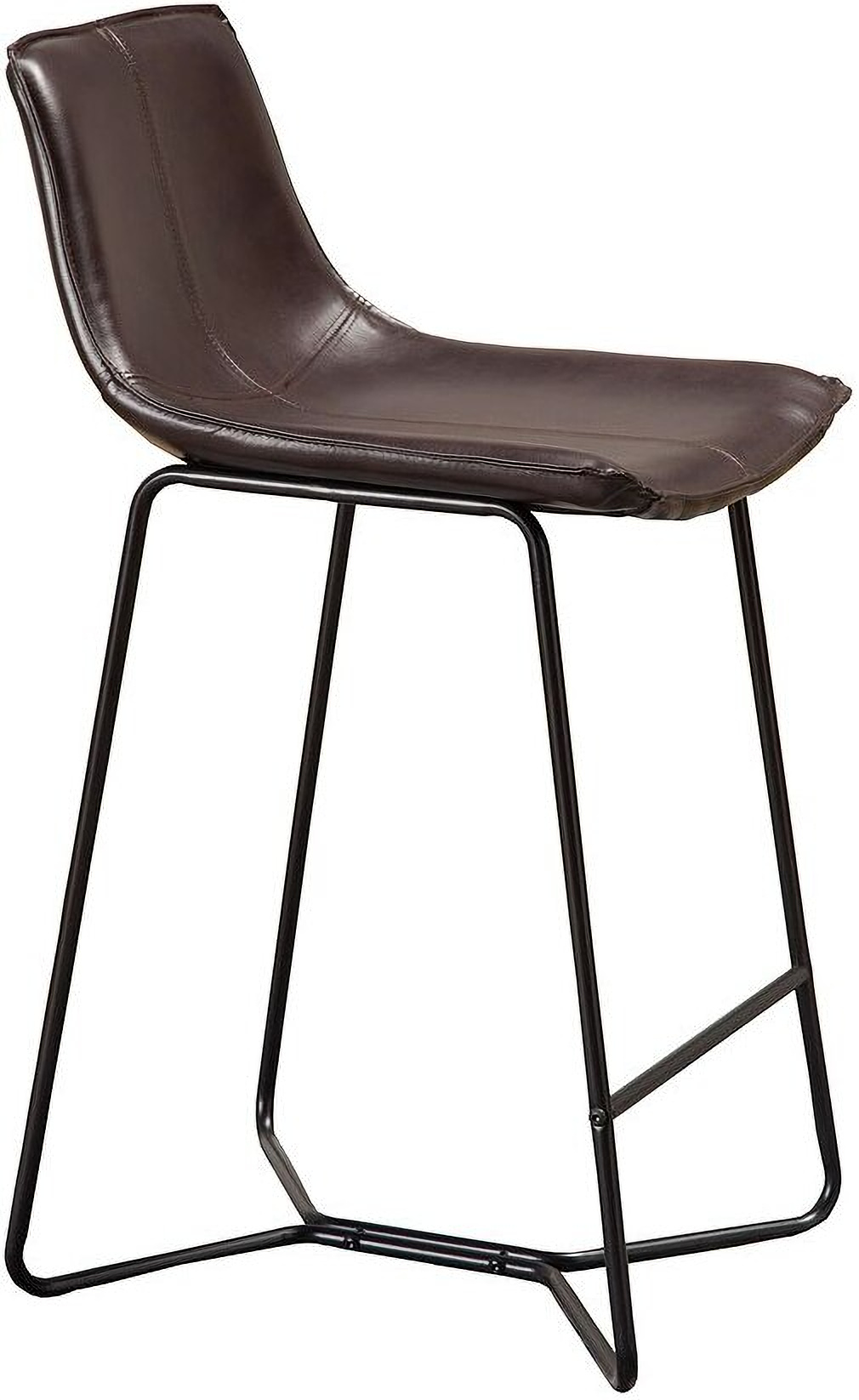 Live Edge Dark Brown Leather Pub Chair by Alpine | 1StopBedrooms