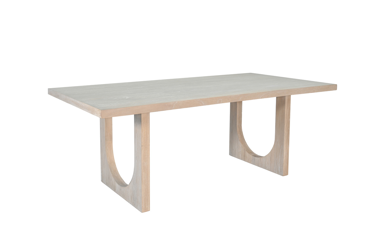 Liz Arched Leg Dining Table In Bergen Oak by Sunny Designs | 1StopBedrooms
