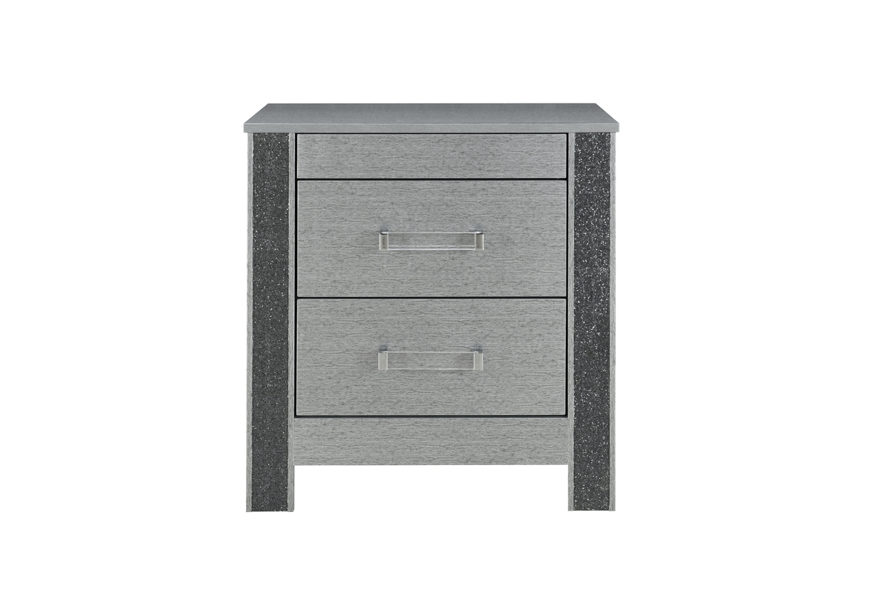 Logan Nightstand In Silver by Global Furniture USA | 1StopBedrooms
