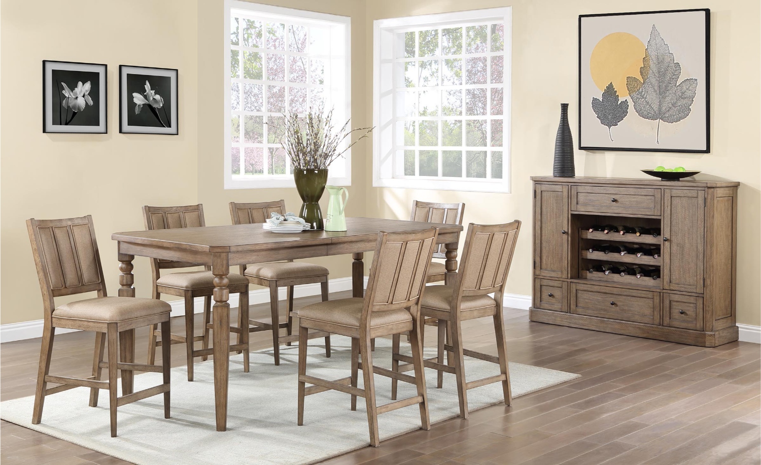 Logans Point High Back Stationary Counter Stool In Gray - Set of 2 by ...