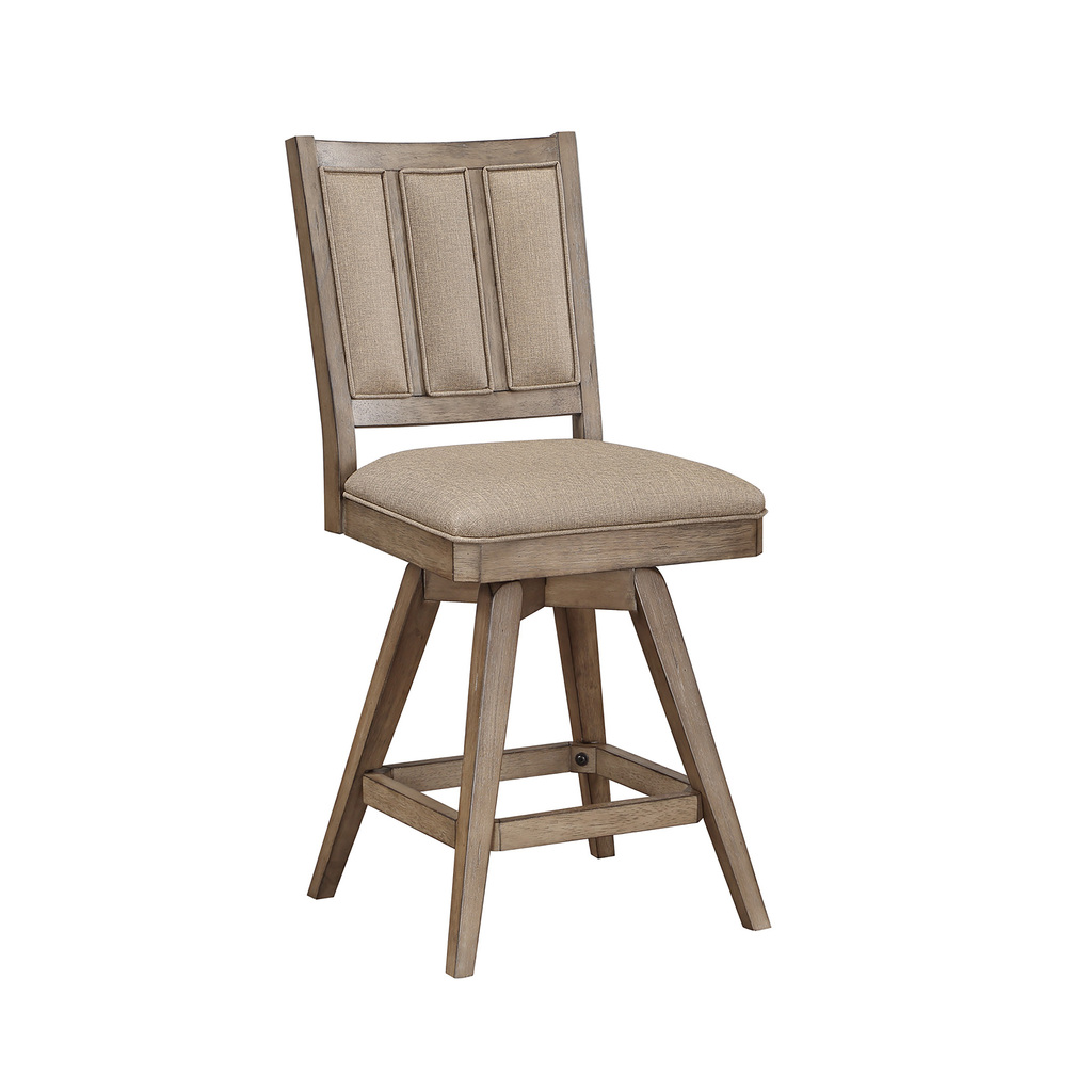 Logans Point High Back Swivel Counter Stool In Gray by ECI | 1StopBedrooms