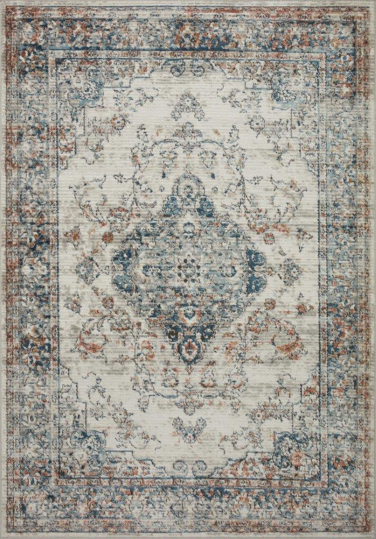 Loloi II Bianca Ivory and Ocean 11'-6" x 15' Area Rug by Loloi Rugs ...