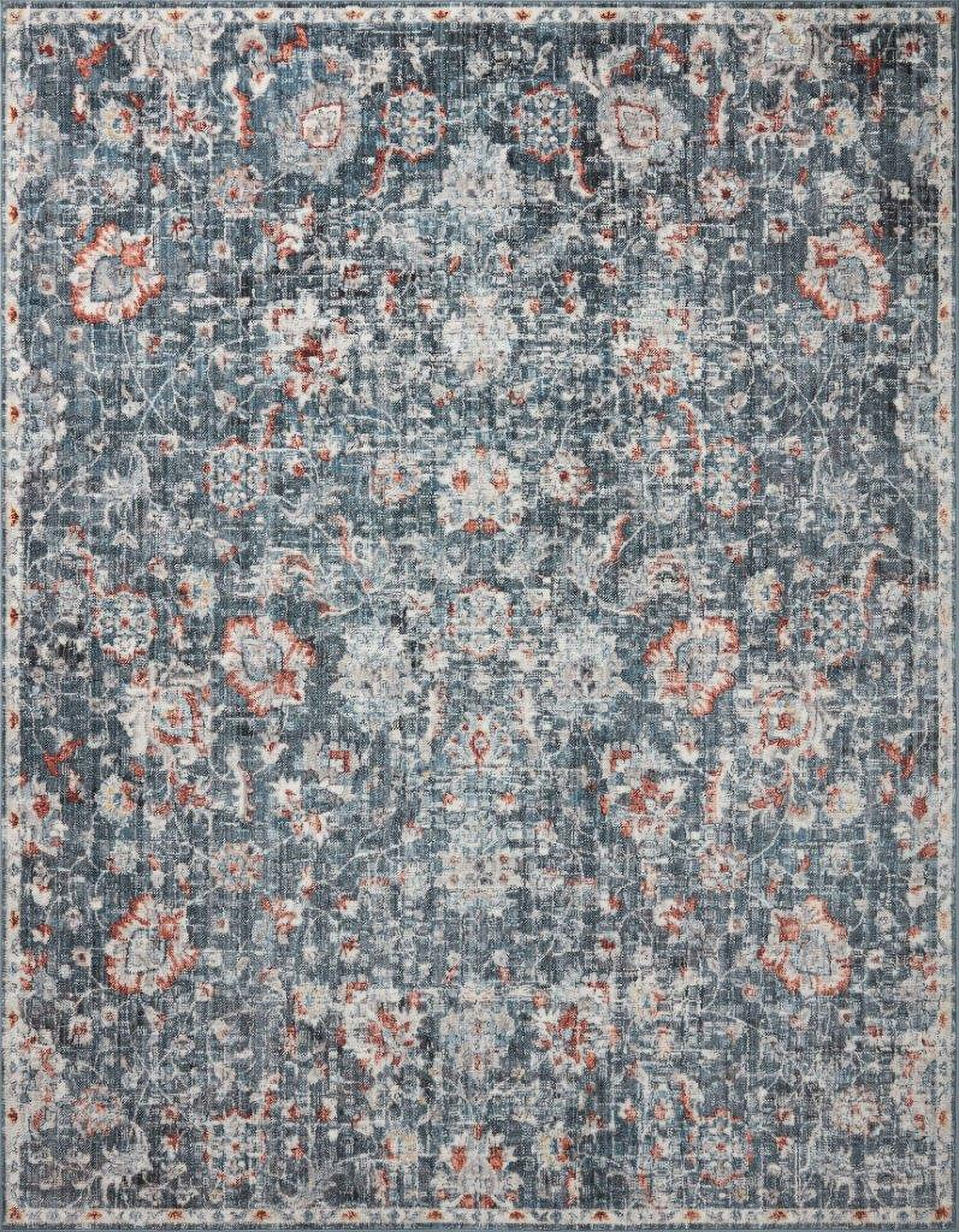 Loloi II Cassandra Blue and Rust 6'-7" x 9'-3" Area Rug by Loloi Rugs ...