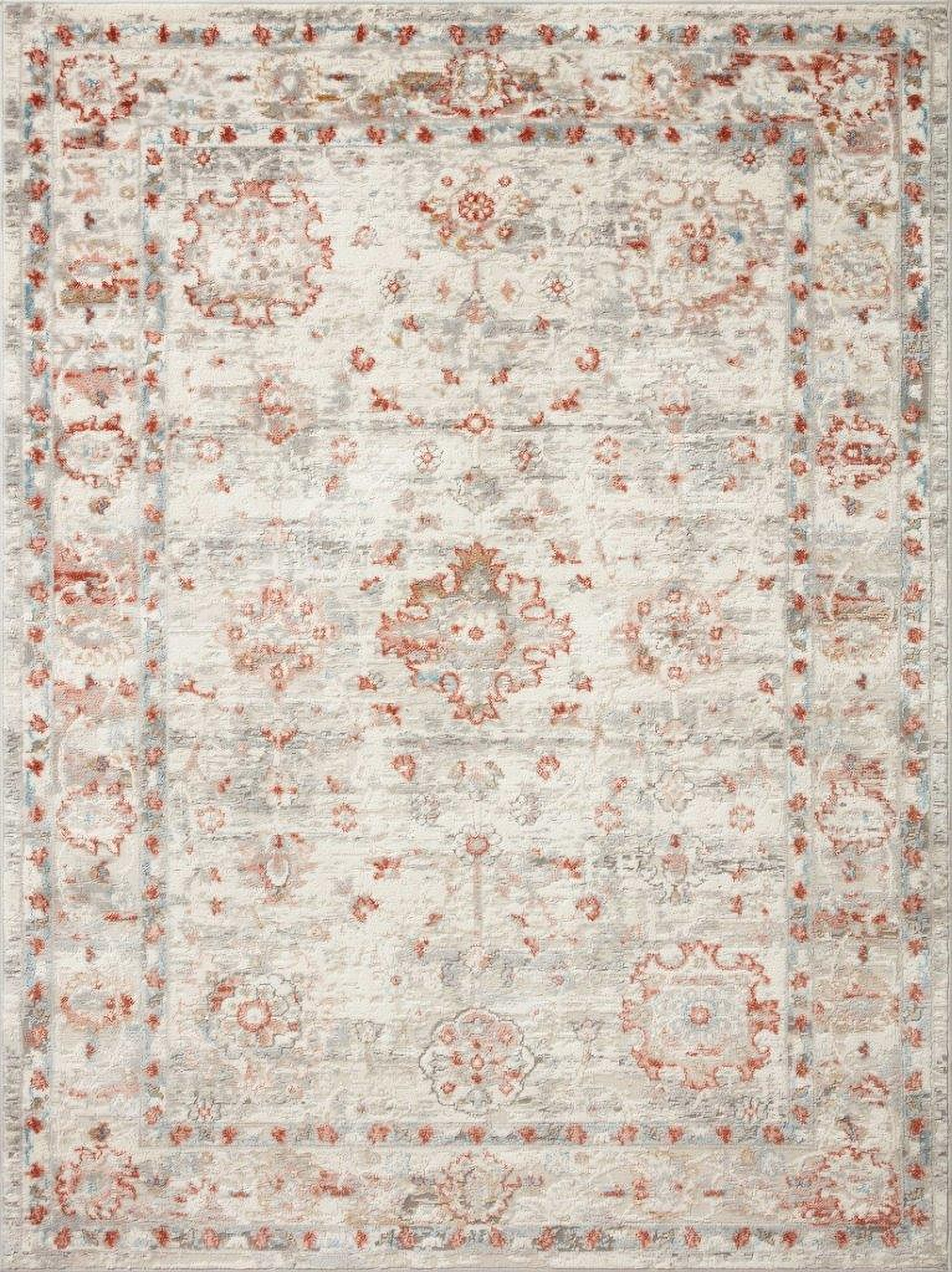 Loloi II Estelle Ivory and Rust 7'-10" x 10'-2" Area Rug by Loloi Rugs ...