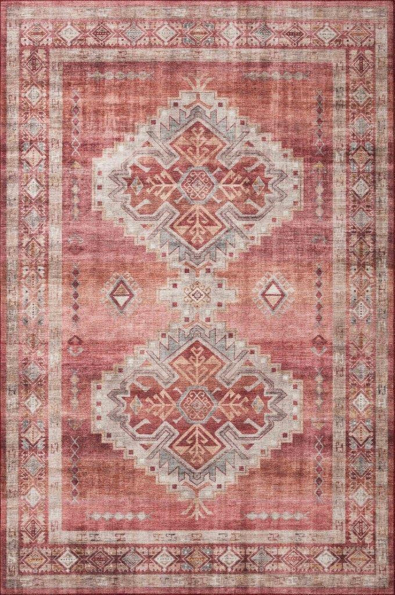 Loloi II Heidi Sunset and Natural 6' x 6' Round Area Rug by Loloi Rugs ...