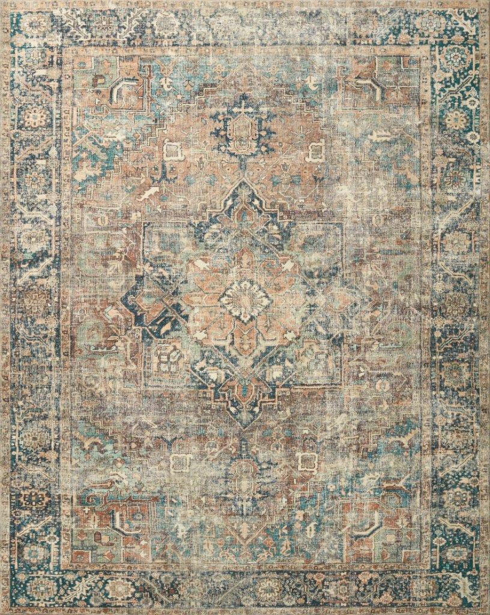 Loloi II Margot Terracotta and Lagoon 2'-3" x 3'-9" Accent Rug by Loloi ...