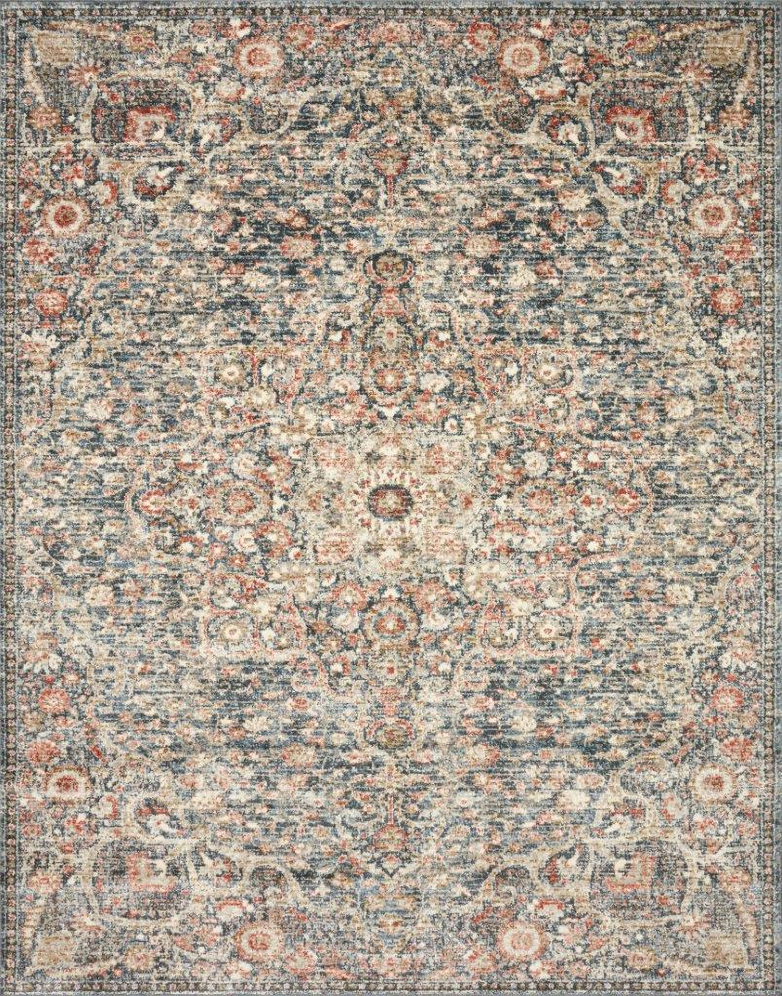 Loloi II Saban Blue and Spice 2'-7" x 10'-0" Runner Rug by Loloi Rugs ...