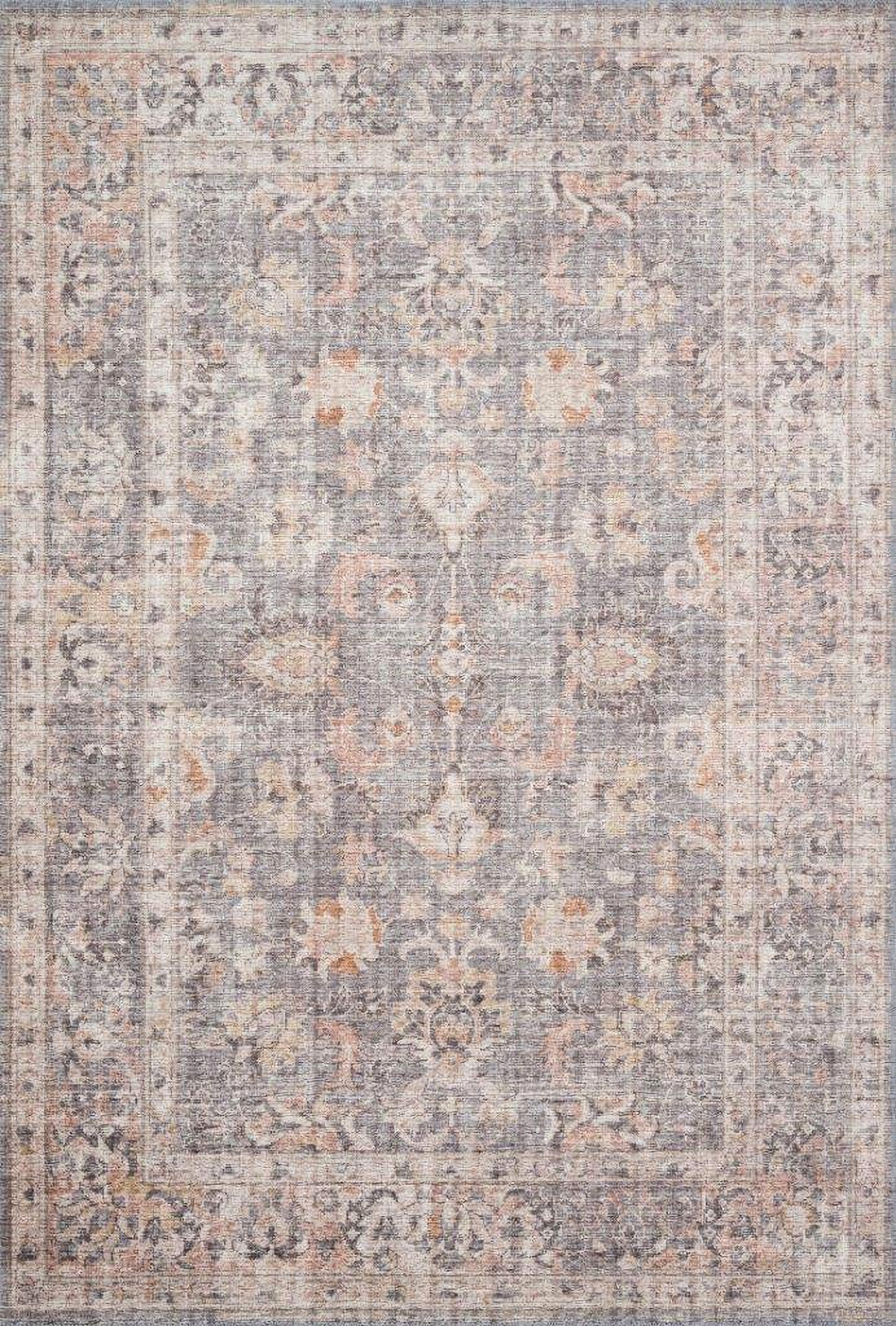 Loloi II Skye Grey and Apricot 7' x 9' Oval Area Rug by Loloi Rugs ...