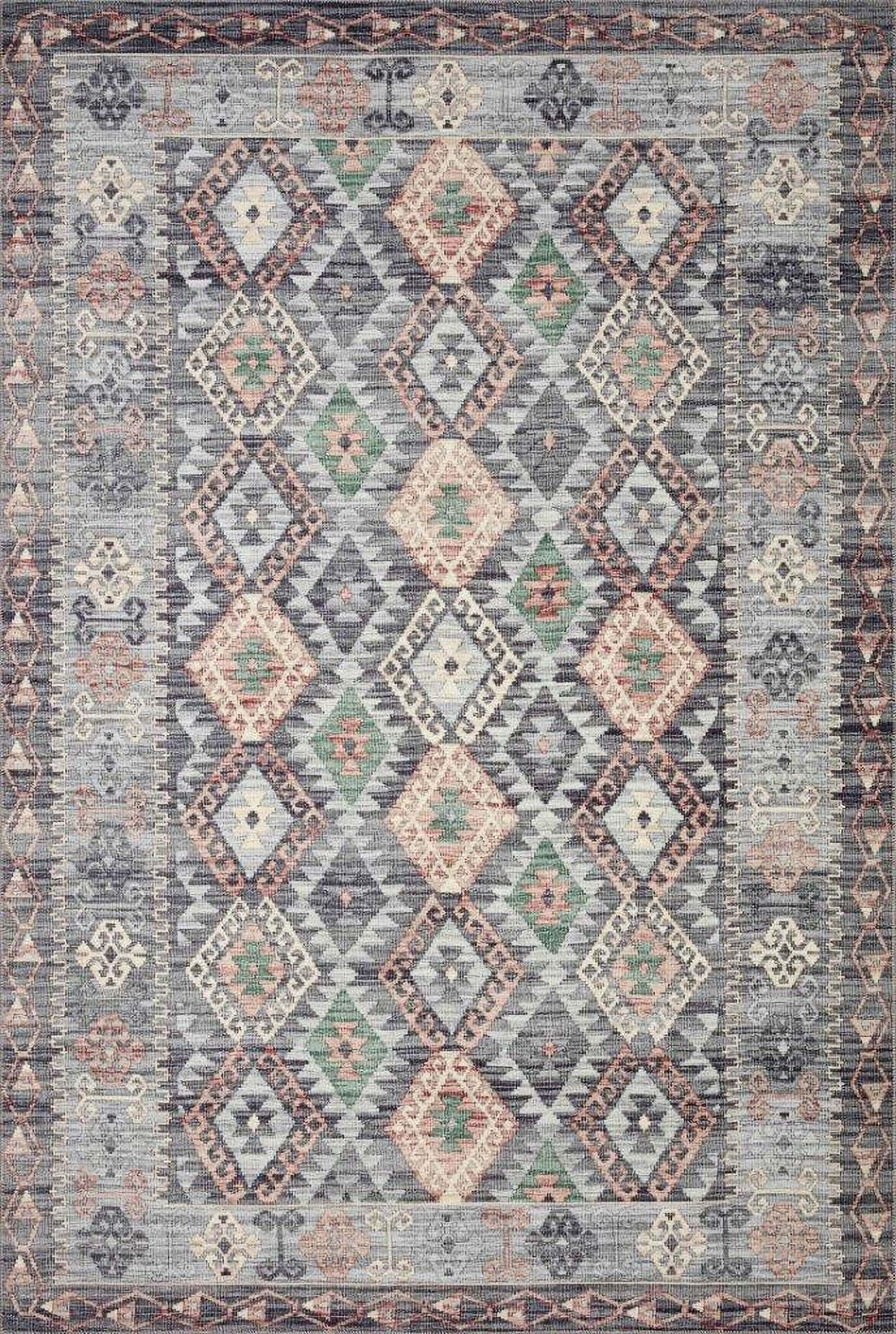 Loloi II Zion Grey and Multi 2'-6" x 7'-6" Runner Rug by Loloi Rugs ...