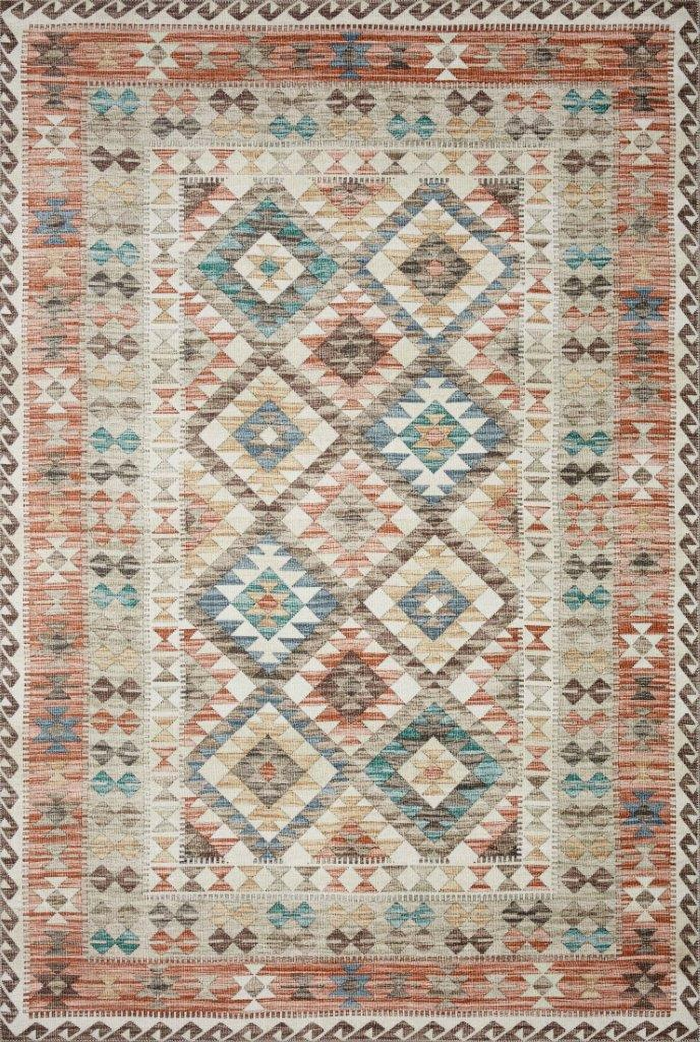 Loloi II Zion Ivory and Multi 3'-6" x 5'-6" Accent Rug by Loloi Rugs ...