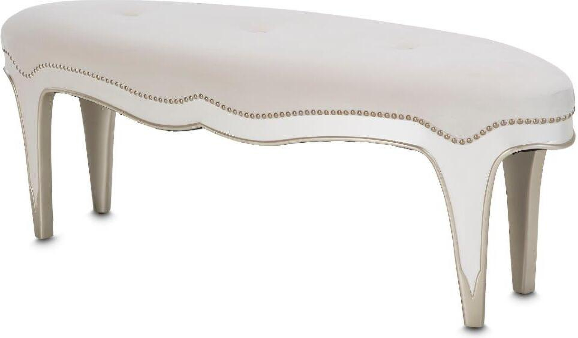 London Place Bed Bench In Creamy Pearl by Michael Amini | 1StopBedrooms