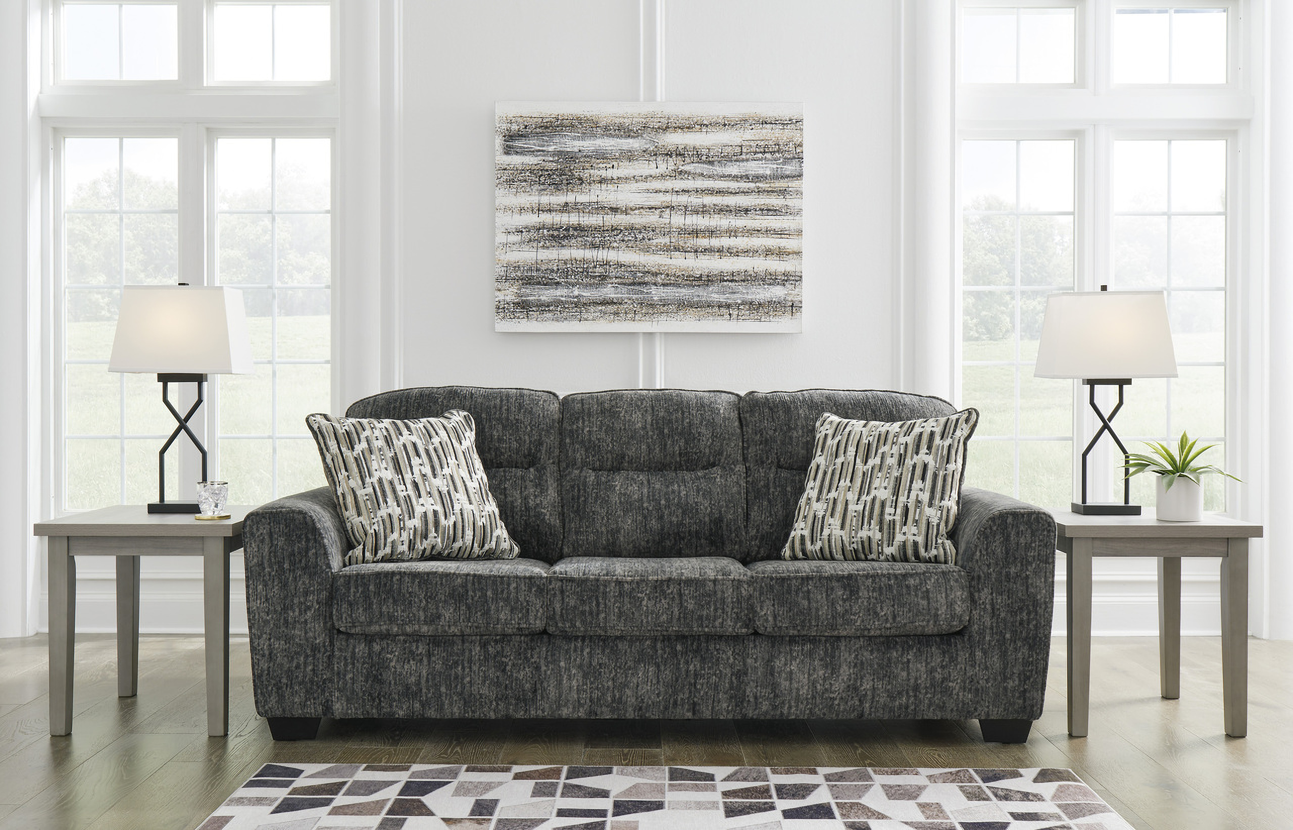 Lonoke Sofa In Gunmetal by Ashley Furniture | 1StopBedrooms