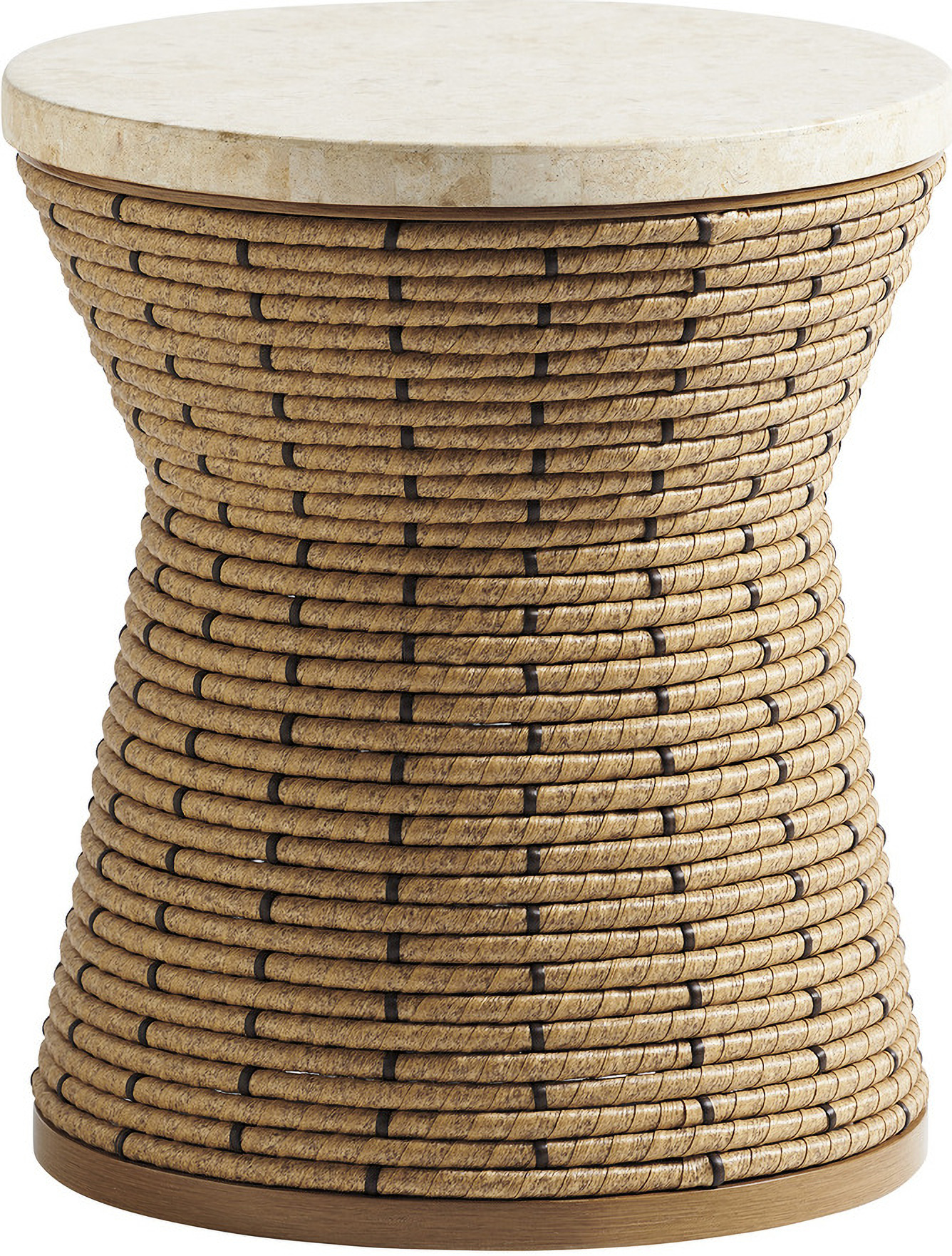 Los Altos Valley View Round Side Table In Light Brown by Tommy Bahama ...