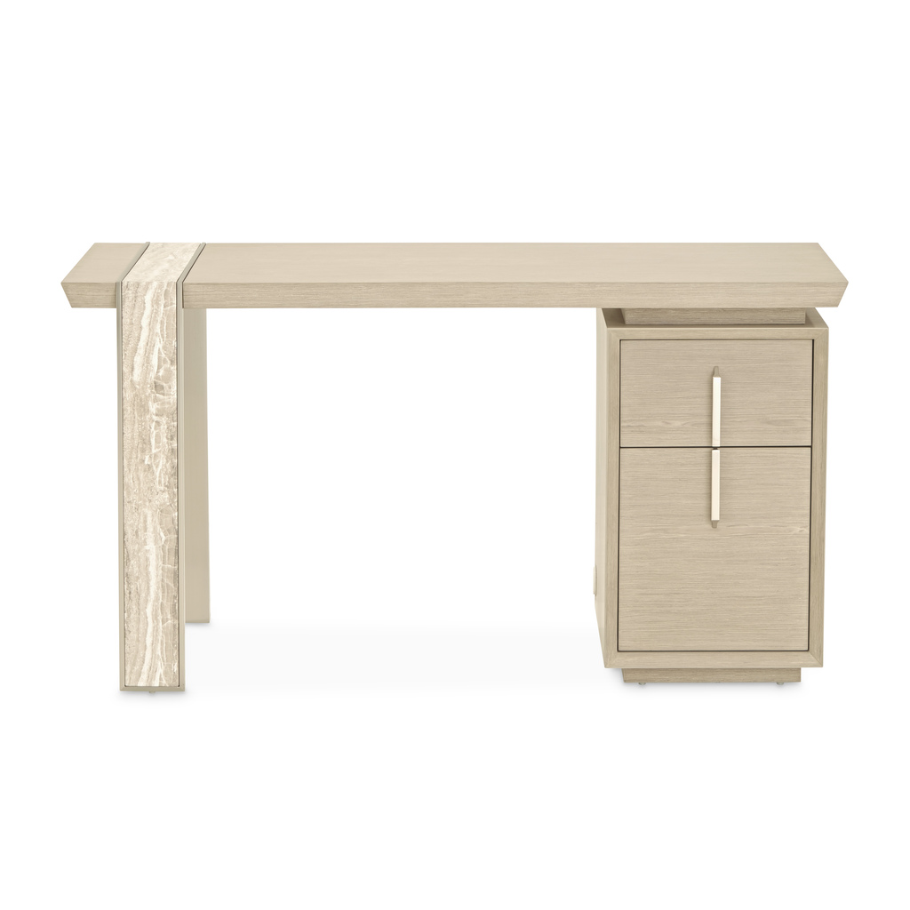 Lotus Bay Vanity Desk In Sand by Michael Amini | 1StopBedrooms