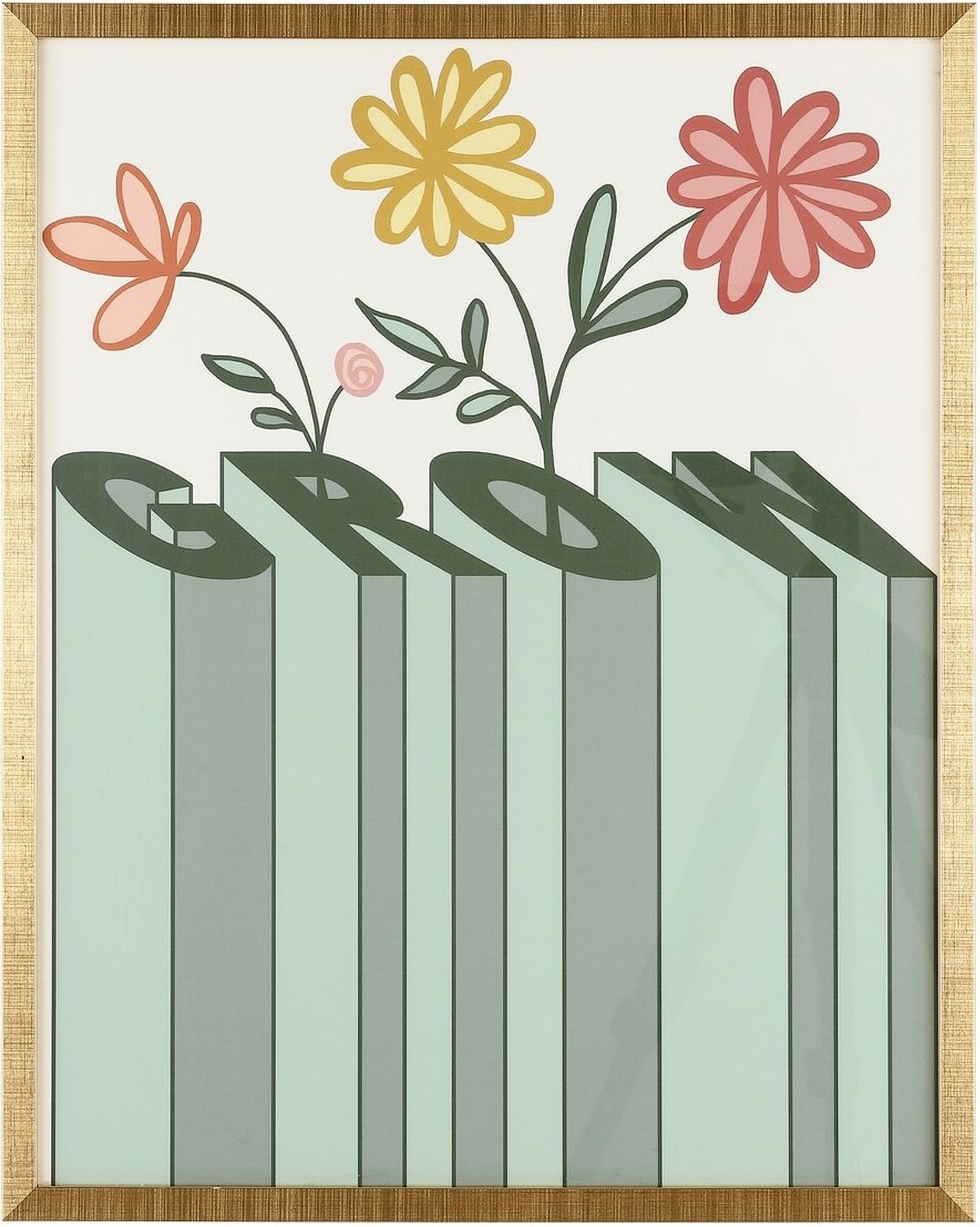 Love Grows Here 16 x 20 Inch Hunter Green and Sage Framed Wall Art by ...