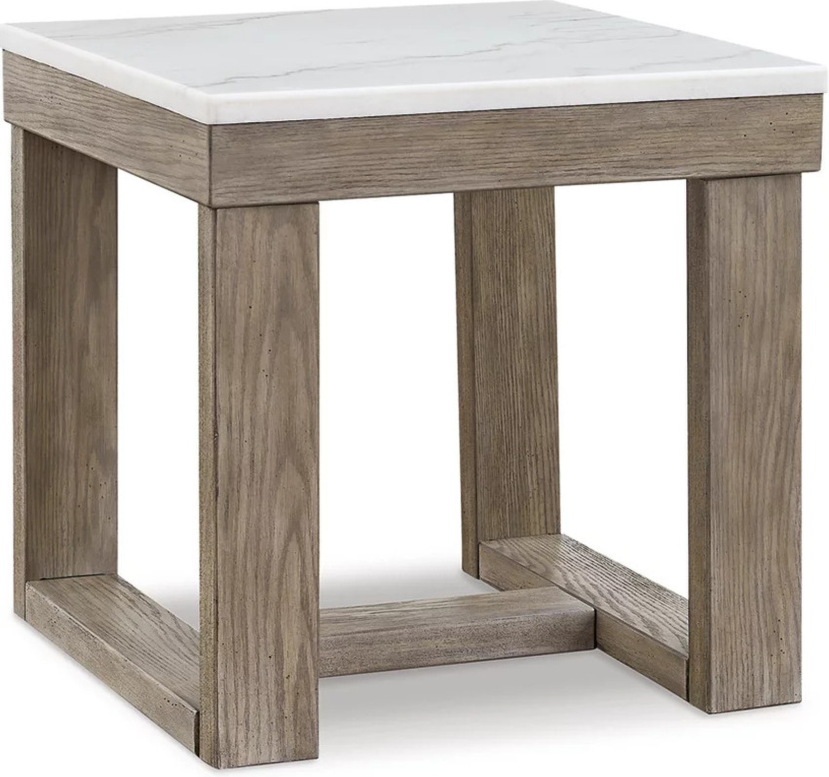 Loyaska Brown And Ivory Square End Table by Ashley Furniture ...