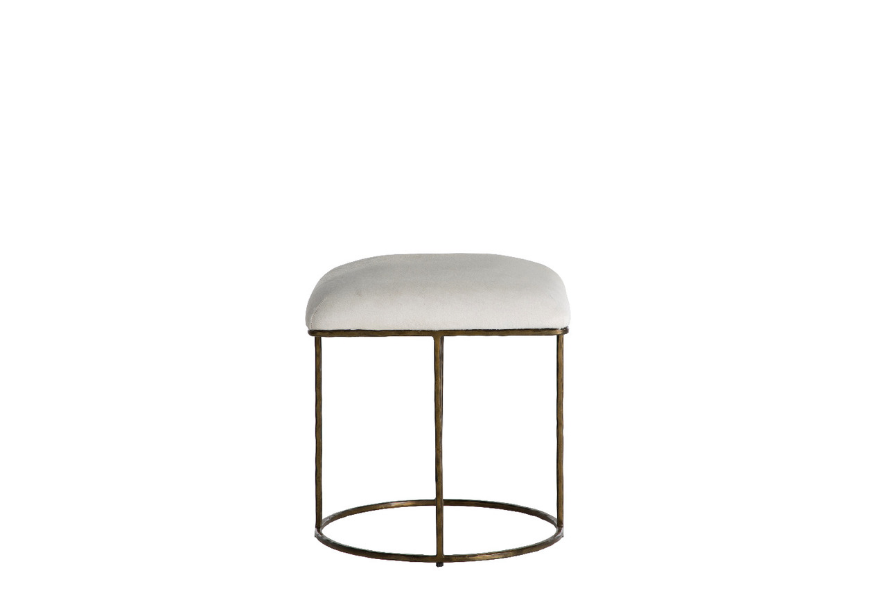Lucas Stool In Antique Aged Brass and Natural Ivory by Gabby ...