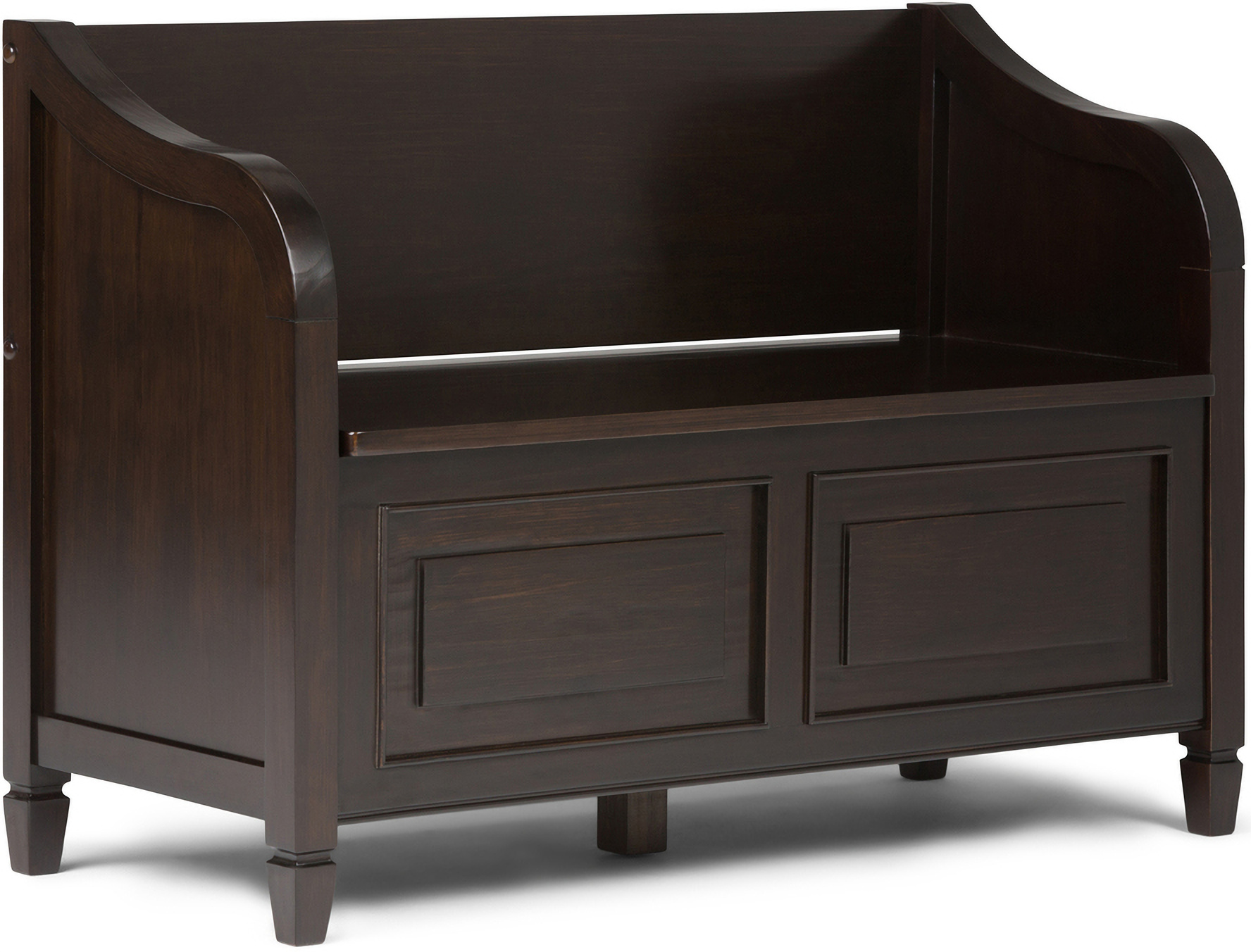 Lucidity Storage Bench with Lift-up Lids and Raised Panels In Dark ...