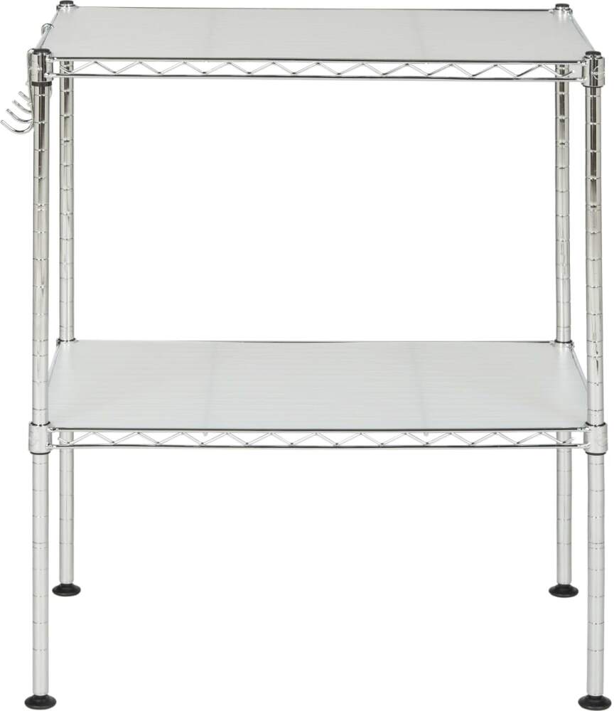 Lucien Chrome 2-Tier Wire Microwave Rack by Safavieh | 1StopBedrooms