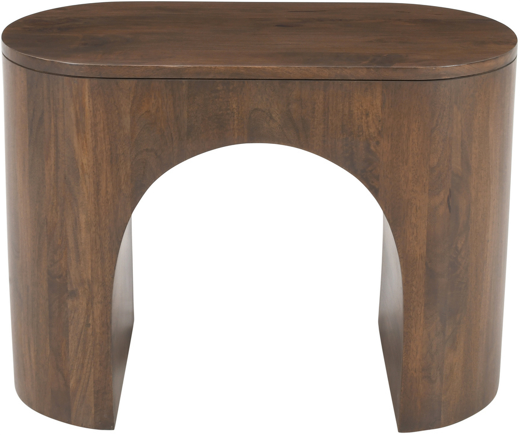 Luna Architectural Pedestal Curved End Table In Dark Brown by Jofran ...
