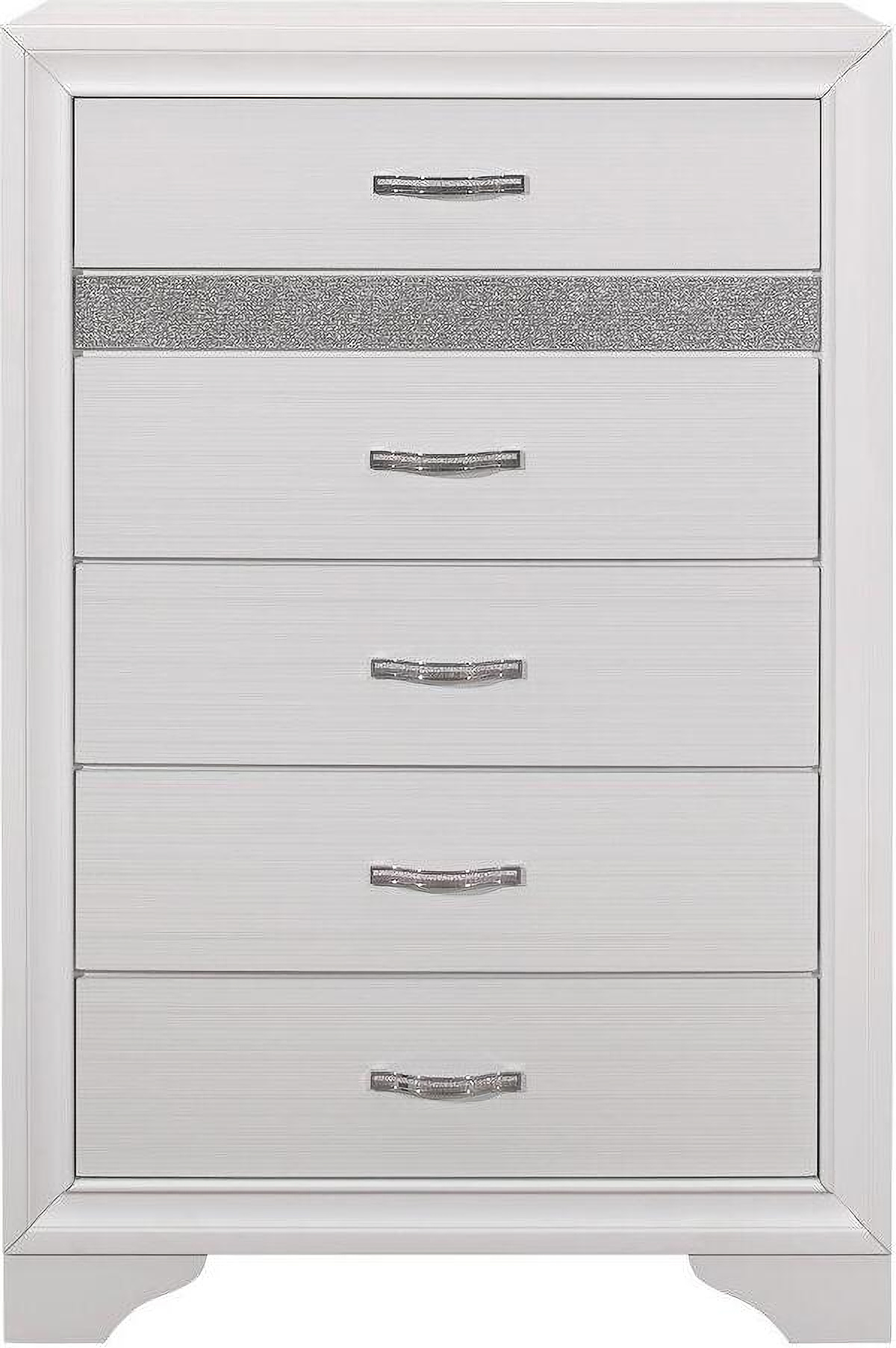 Luster White And Silver Glitter Chest by Homelegance | 1StopBedrooms