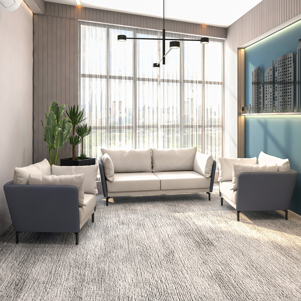 Luxify Living Room Set In Grey by LeisureMod | 1StopBedrooms