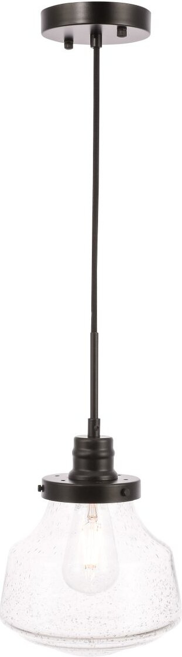 Lyle 1 Light Black And Clear Seeded Glass Pendant LD6252BK by Elegant ...