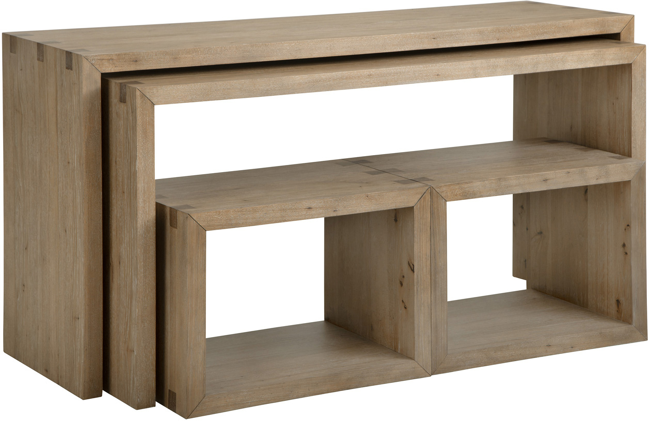 Lyndon Nesting Sofa Table with Stools In Light Cashmere by Aspenhome ...