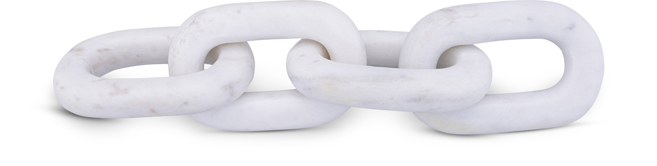 Lynx Marble Decorative Chain Links In White by Meridian | 1StopBedrooms