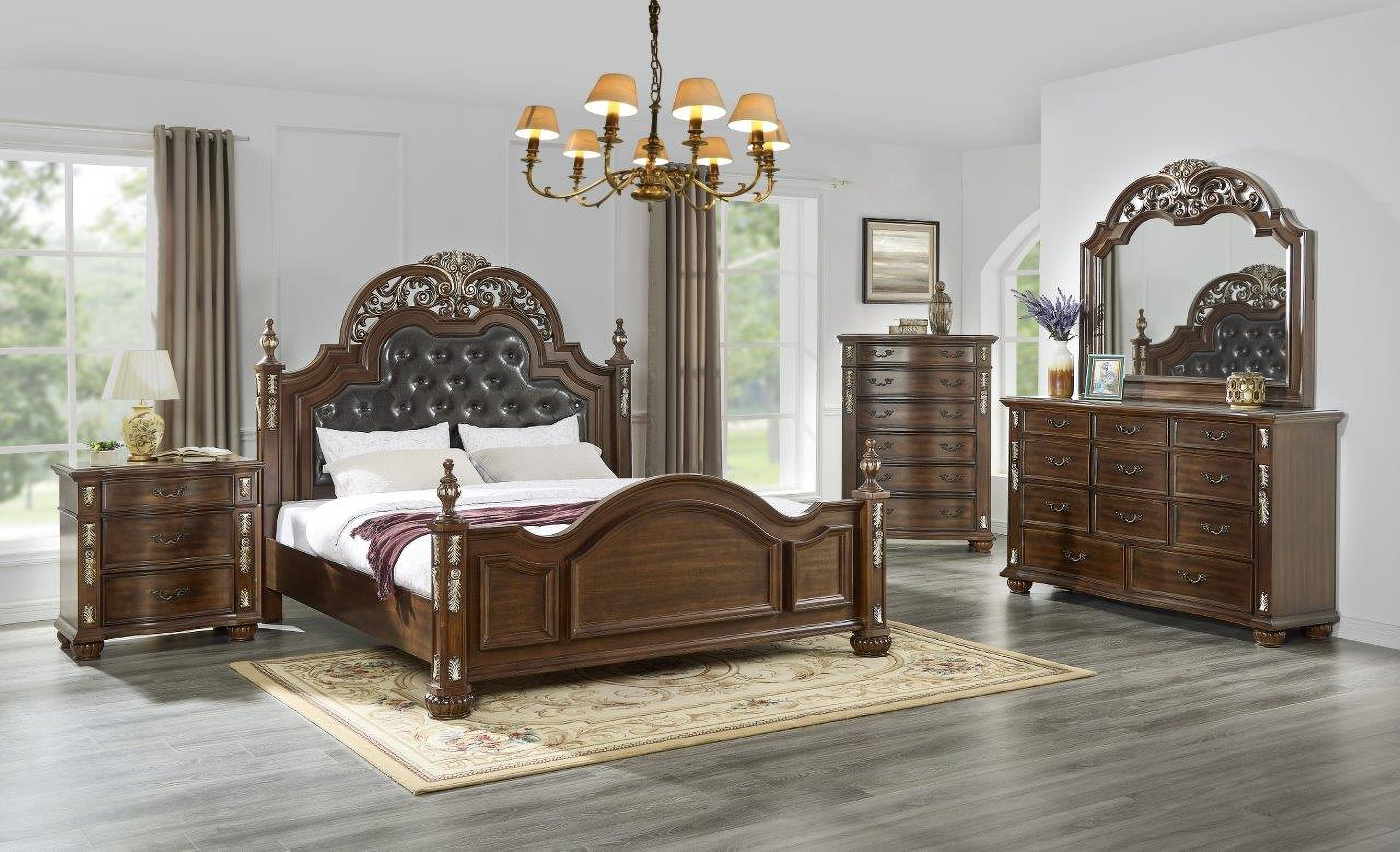Lyon Bedroom Set In Cherry by Glory | 1StopBedrooms