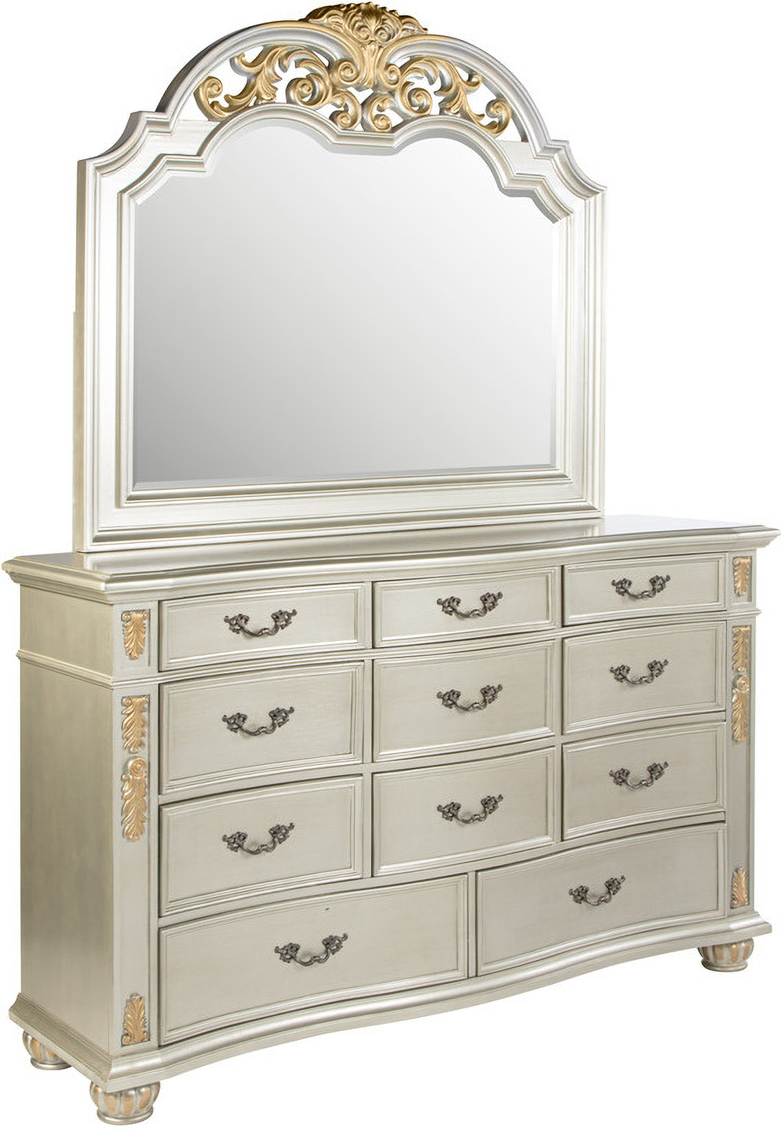 Lyon Mirror In Silver Champagne by Glory | 1StopBedrooms