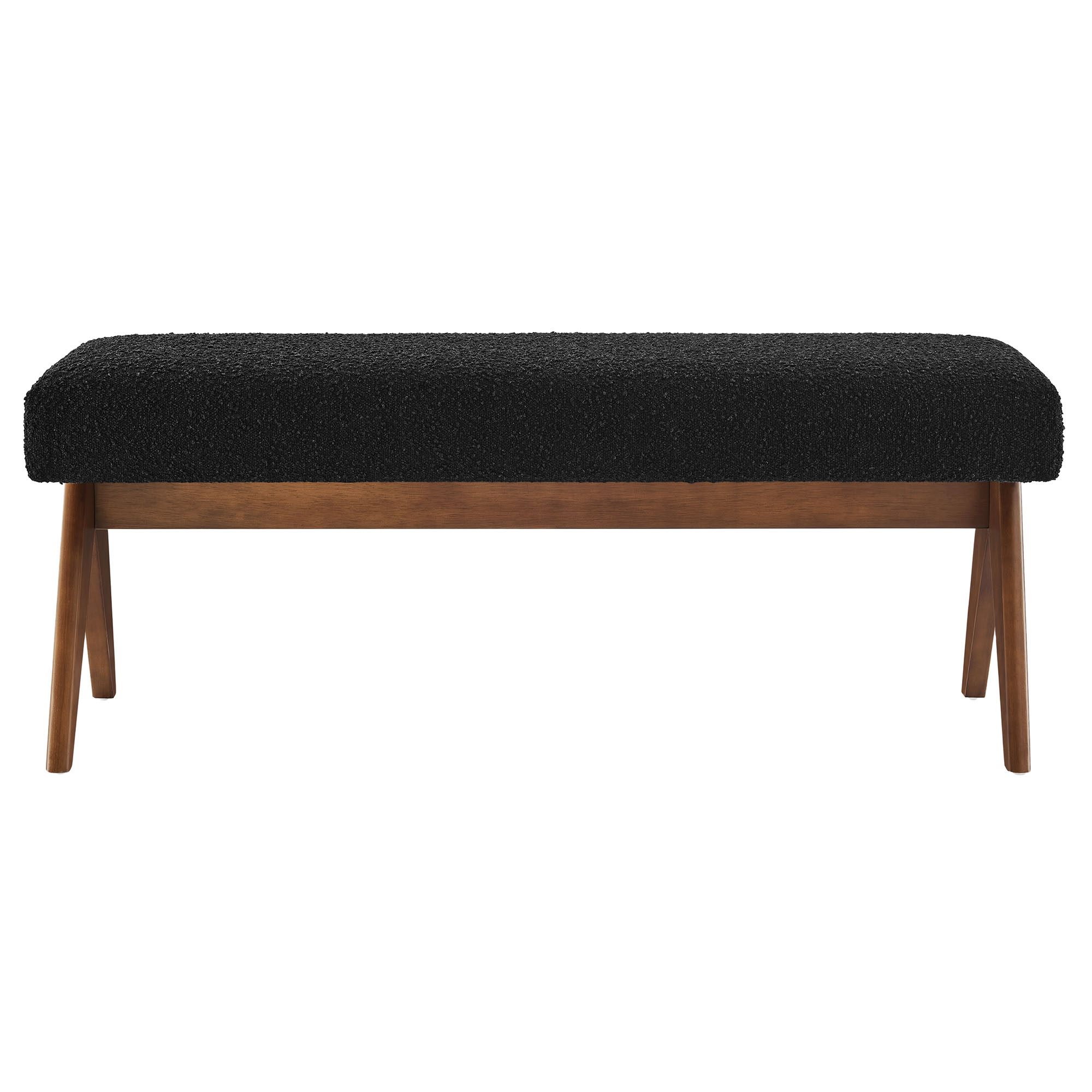 Lyra 47 Inch Boucle Upholstered Bench In Black by Modway | 1StopBedrooms