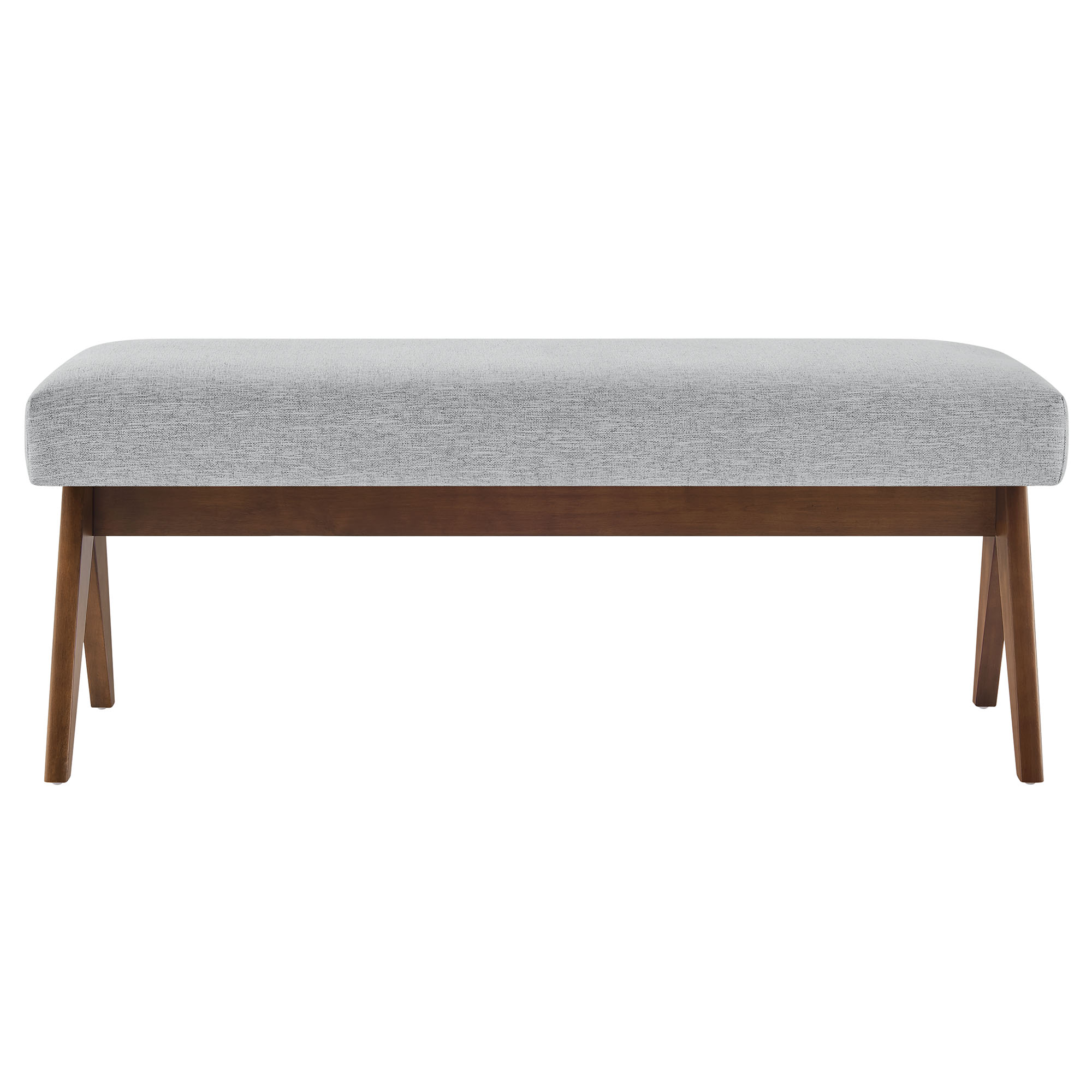 Lyra 47 Inch Fabric Upholstered Bench In Light Gray by Modway ...