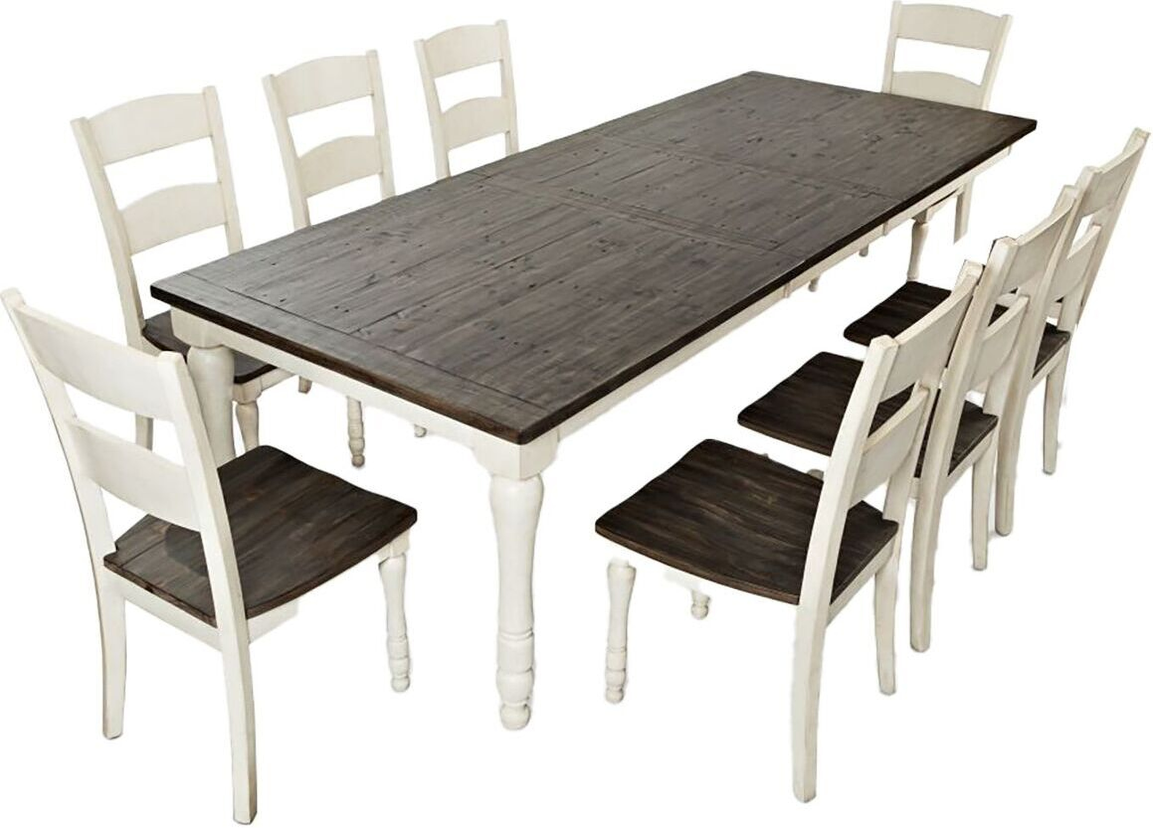 Madison County 106 Inch 9 Piece Dining Set In Vintage White by Jofran ...
