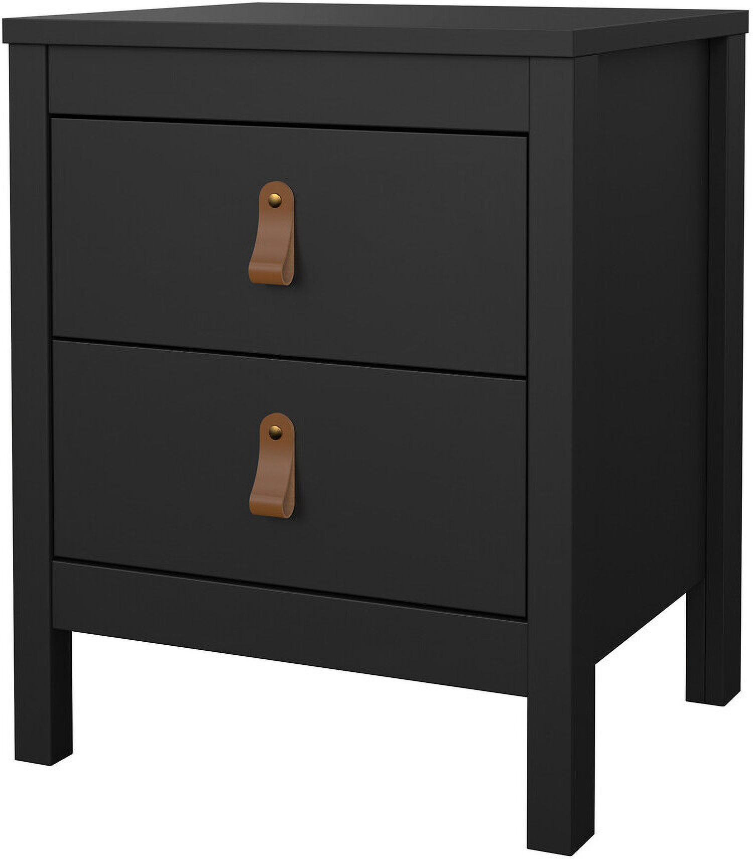 Madrid 2 Drawer Nightstand In Matte Black by Tvilum | 1StopBedrooms