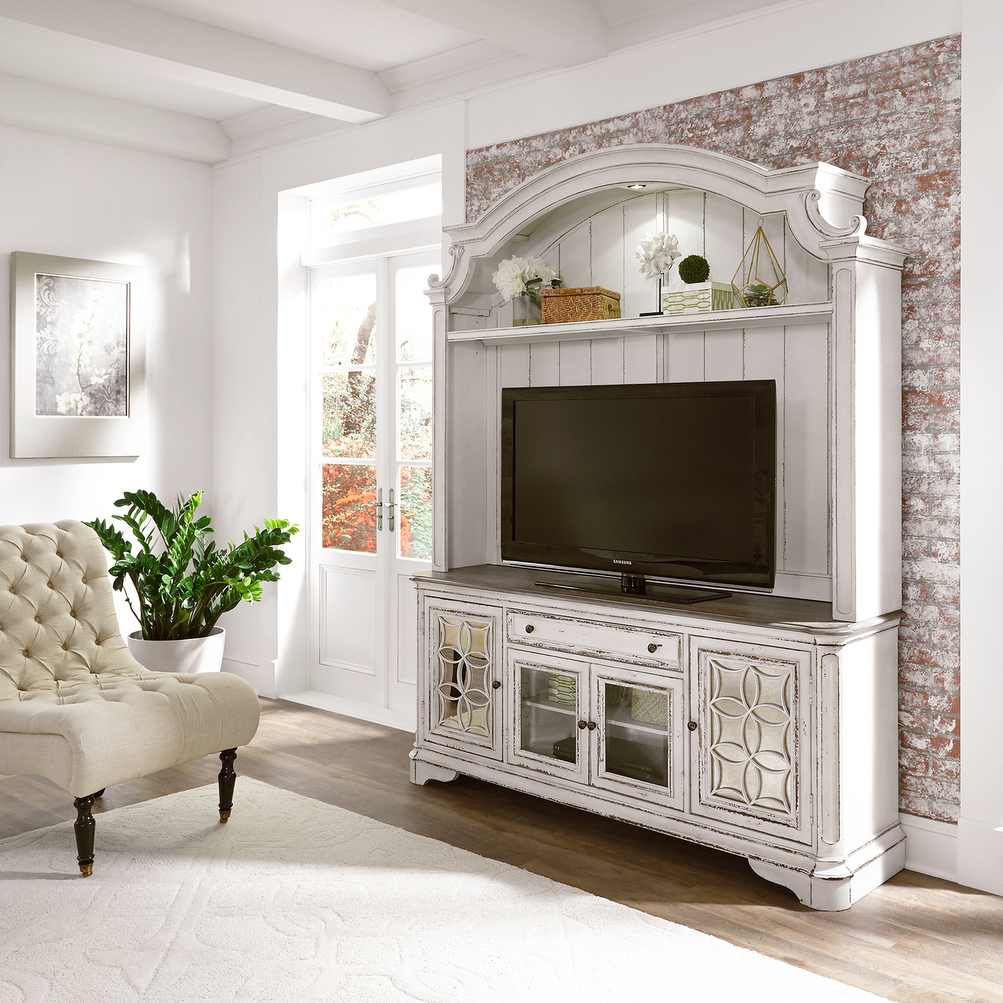 Virginia antique white entertainment center store