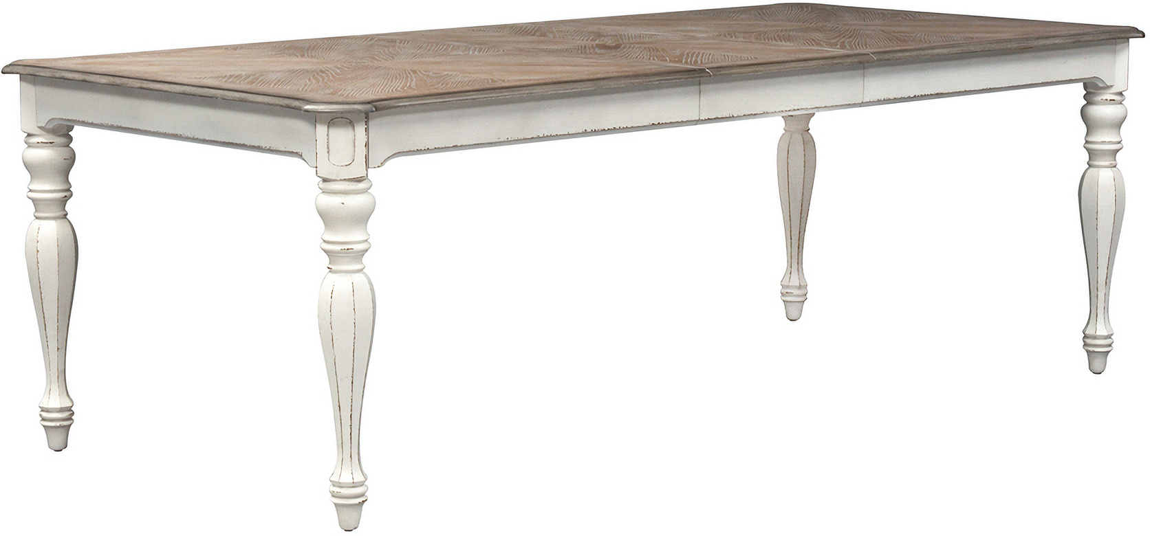 Magnolia Manor Antique White Extendable Rectangular Leg Dining Table by ...