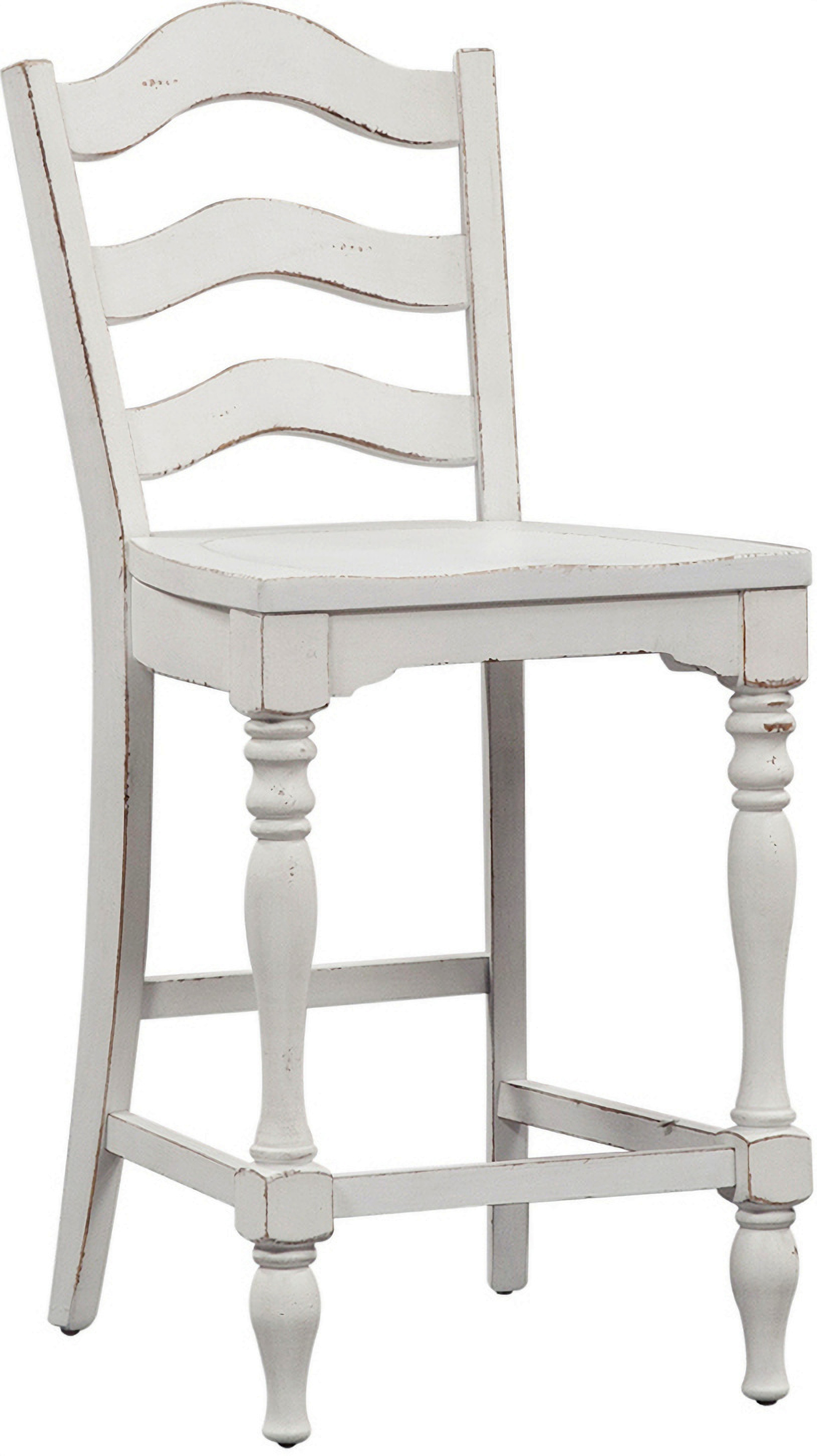 Magnolia Manor Antique White Ladder Back Counter Chair Set of 2 by ...