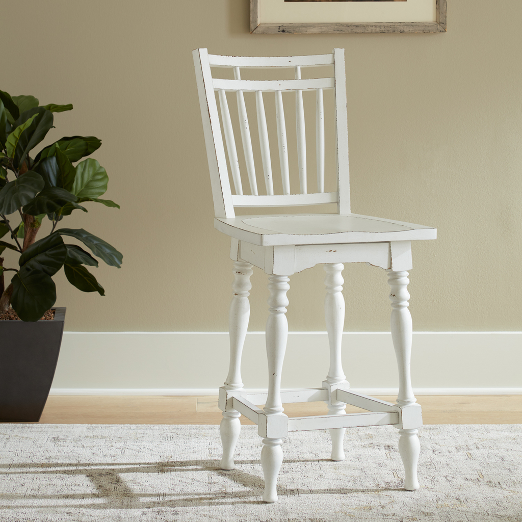 Magnolia Manor Spindle Back Swivel Counter Height Chair Set of 2 In ...