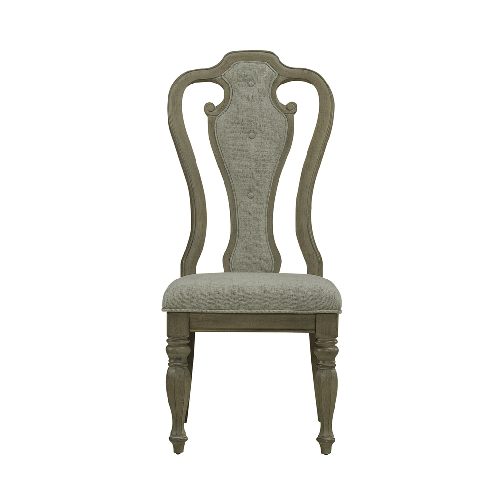 Magnolia Manor Splat Back Upholstered Side Chair Set of 2 In Weathered ...