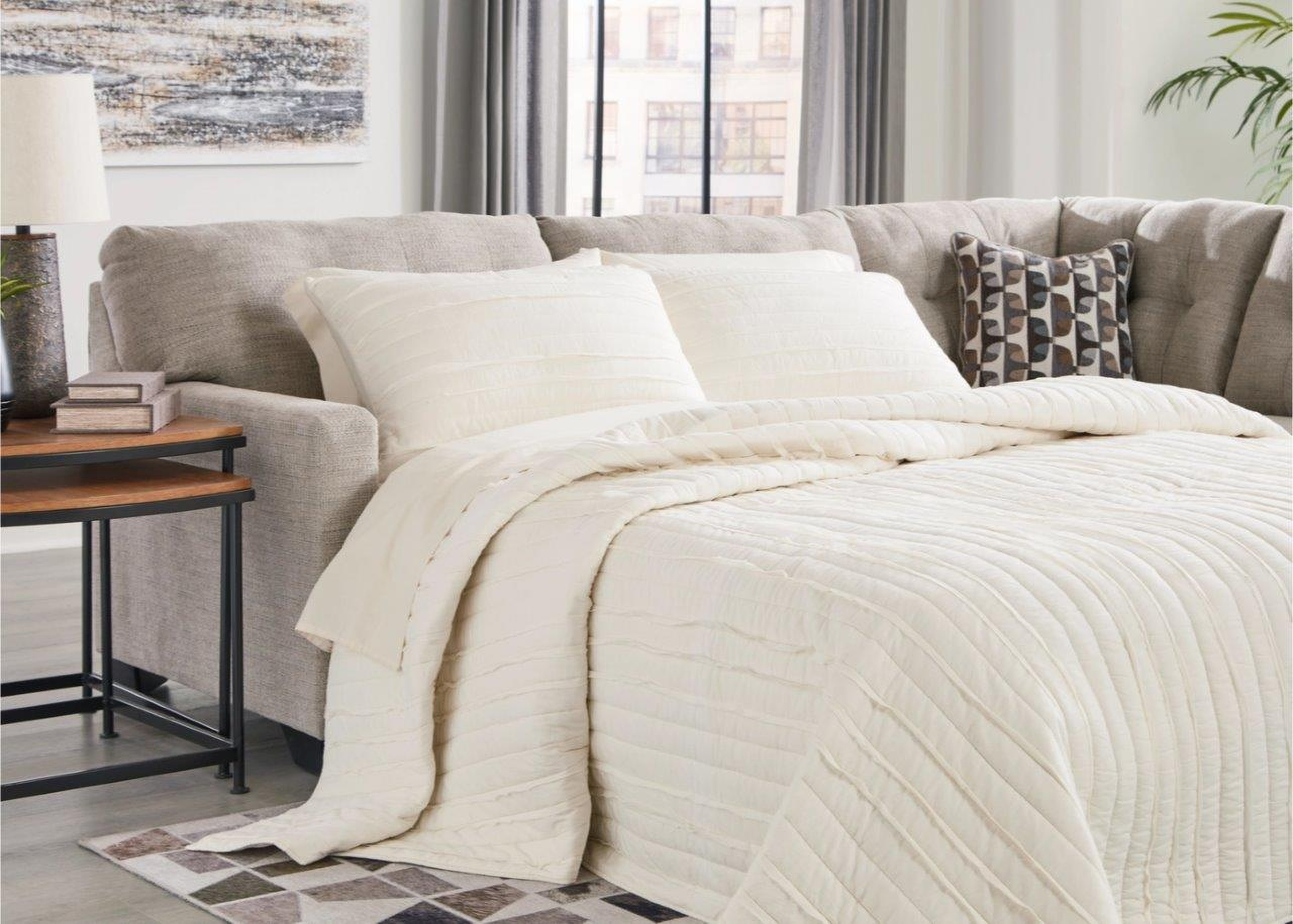 Mahoney 2-Piece RAF Sleeper Sectional with Chaise In Pebble by Ashley ...