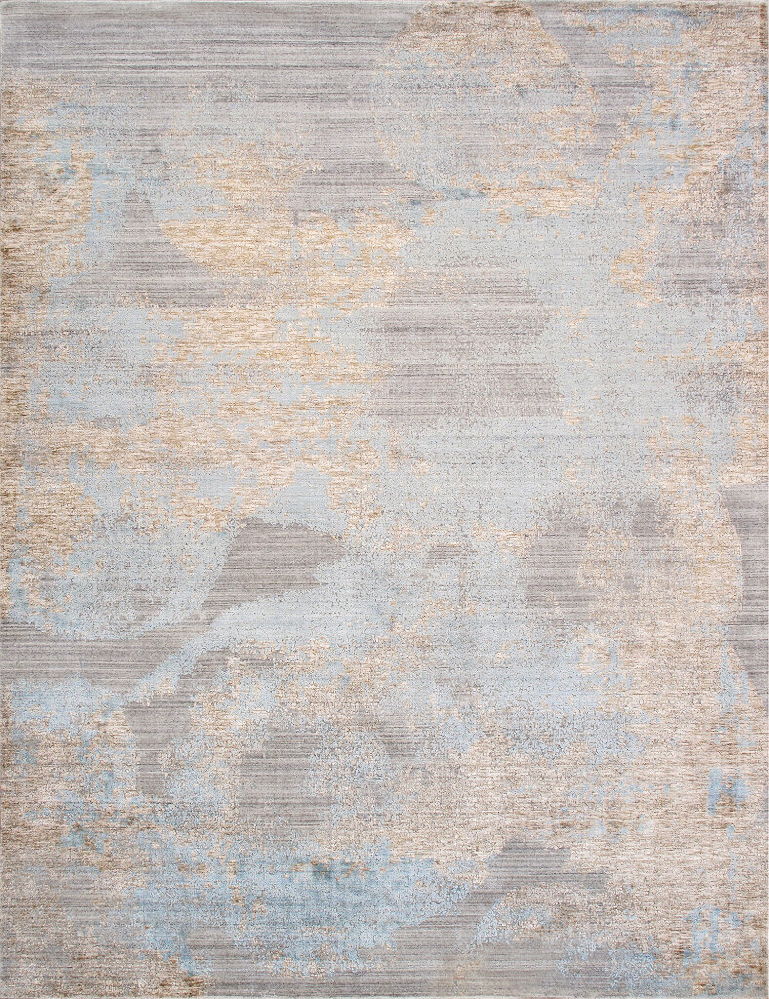 Malibu Collection Hand-Loomed Area Rug- 9' x 12' In Grey and Aqua by ...