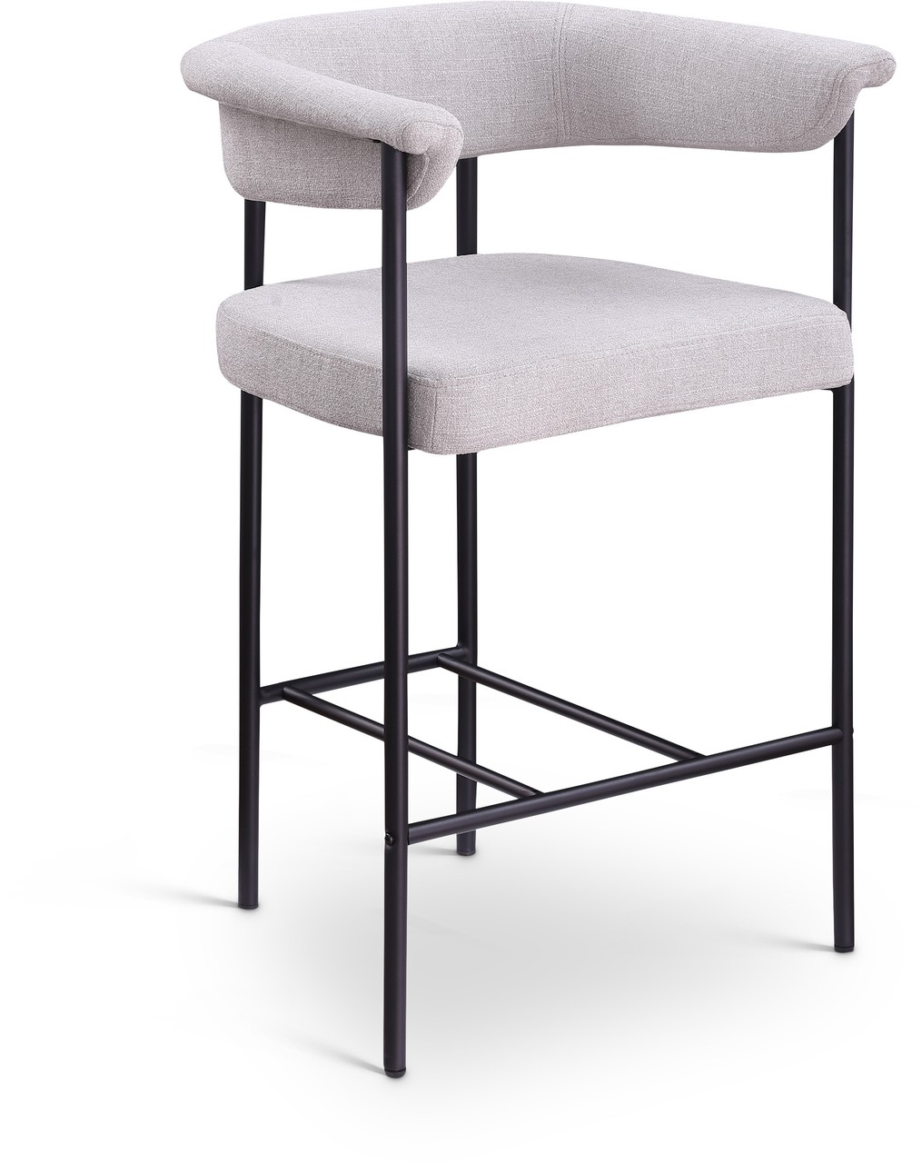 Malin Textured Fabric Counter Stool Set of 2 In Grey Linen by Meridian ...