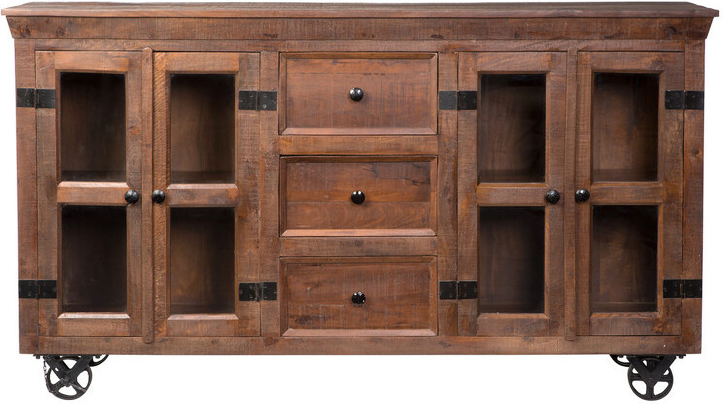 Mango Wood Mobile Sideboard In Warm Natural by Yosemite Home Decor ...