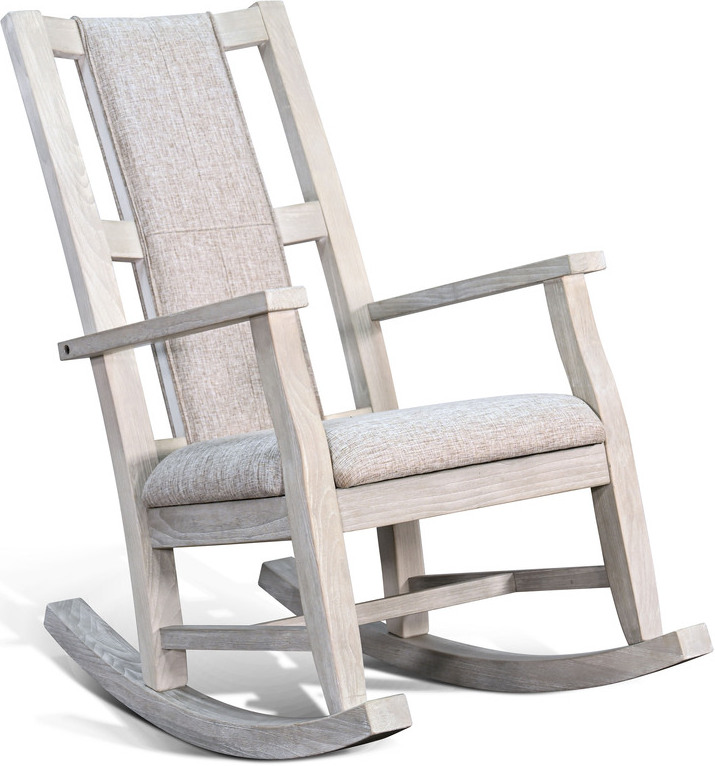 Mara Modern Wood Rocker Chair with Cushion In Light Grey by Sunny ...