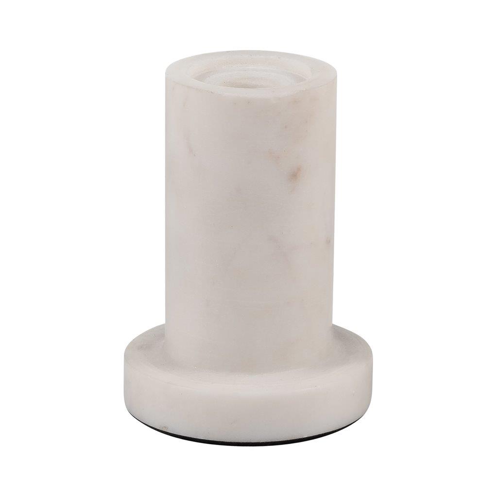 Marble 4 Inch Taper Candle Holder With Flat Base In White by Sagebrook ...