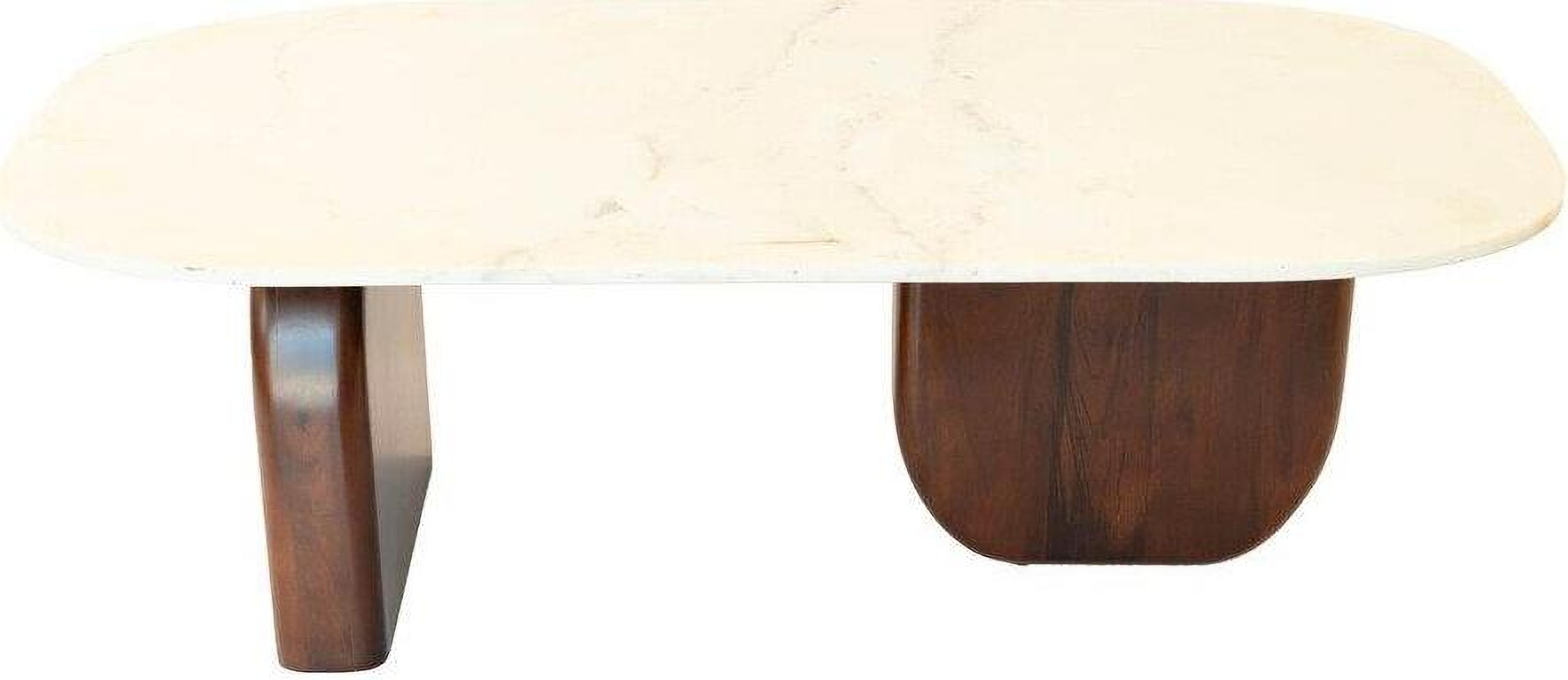Marble And Wood 48 x 16 Coffee Table In Walnut And White by Sagebrook ...